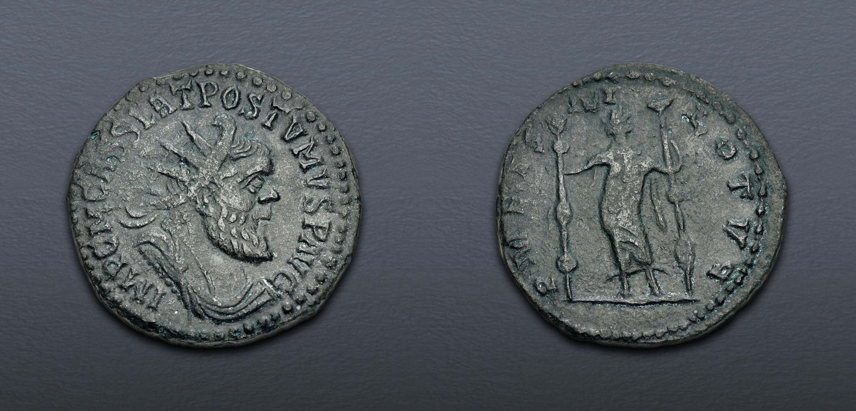 Postumus. Romano-Gallic Emperor, AD 260-269. Æ Double Sestertius (30mm ...