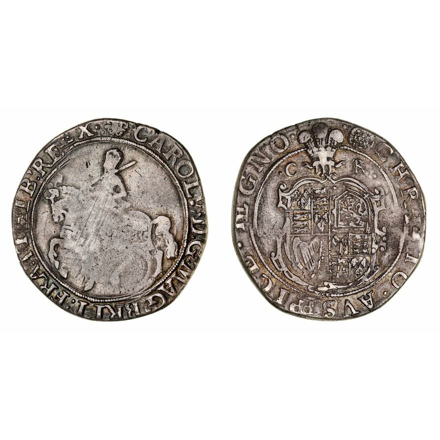 Charles I (1625-1649), Group 2, Type 2b, 'Welsh Plumes' Halfcrown, 1631 ...