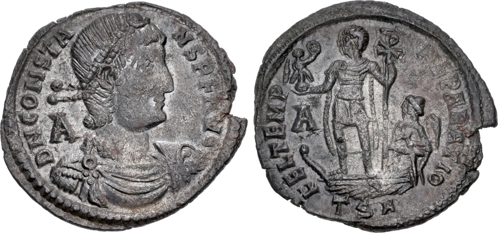 Constans. AD 337-350. Æ (22mm, 4.19 g, 6h). Thessalonica mint, 1st ...