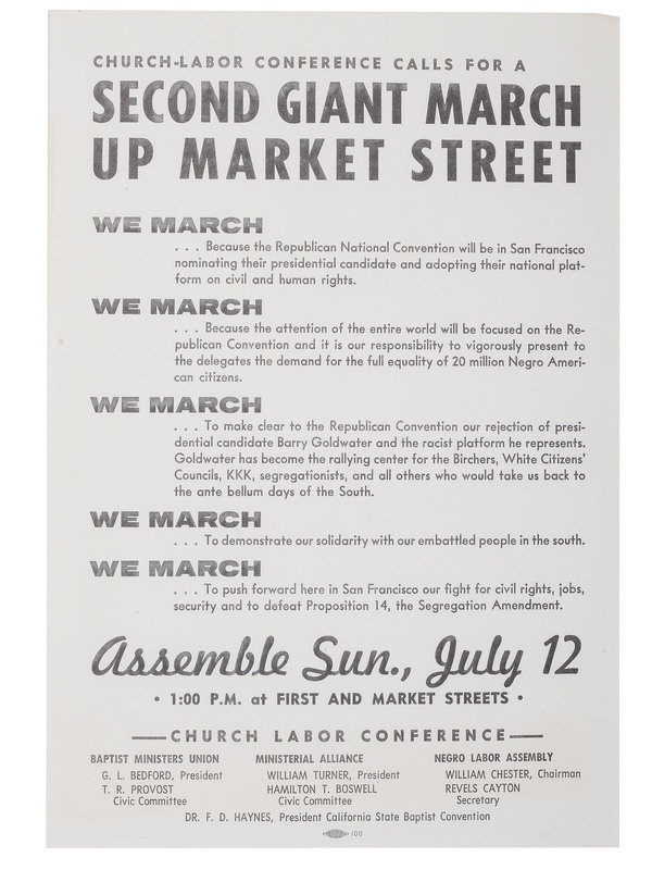 [CIVIL RIGHTS]. Second Giant March Up Market Street. [San Francisco, CA ...