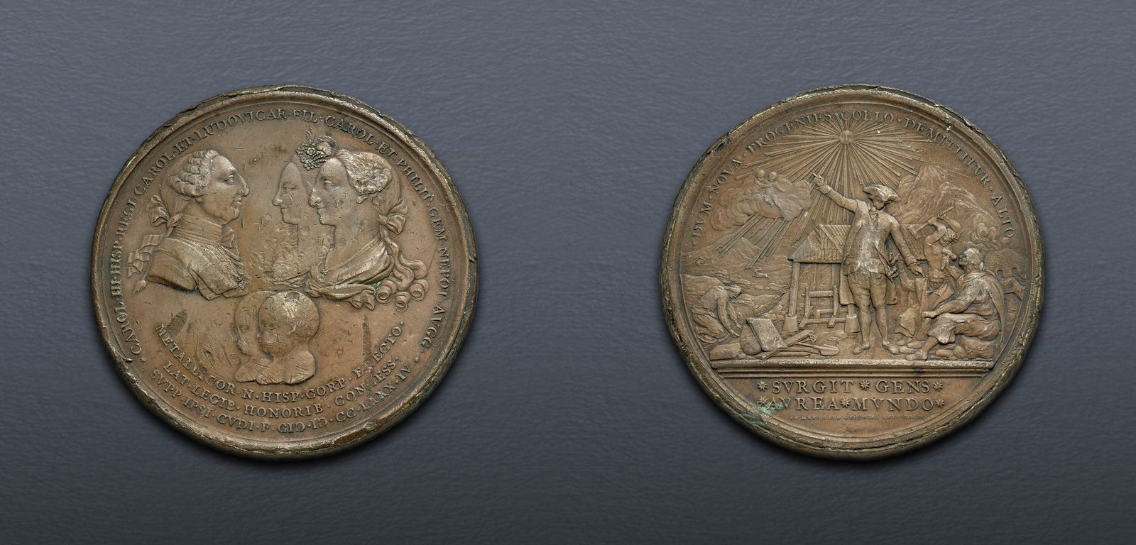 MEXICO, Colonial. Carlos III. King of Spain, 1759-1788. Æ Medal (63mm ...