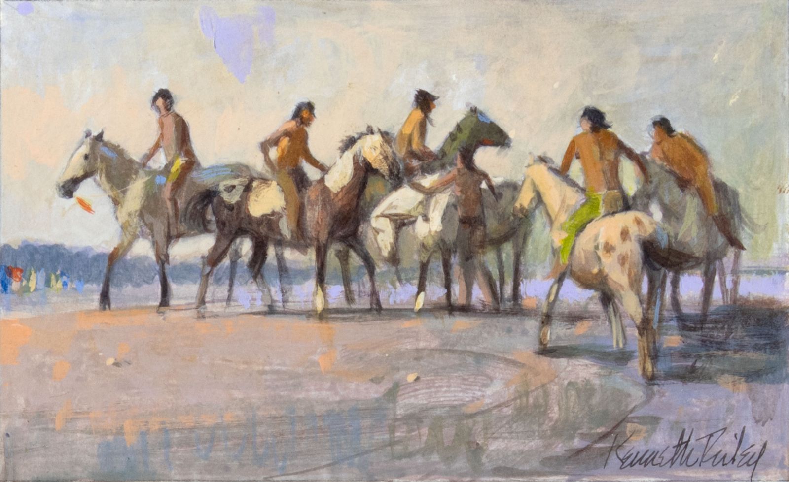 Kenneth Riley (1919-2015), Gathering Horses | Jackson Hole Art Auction LLC