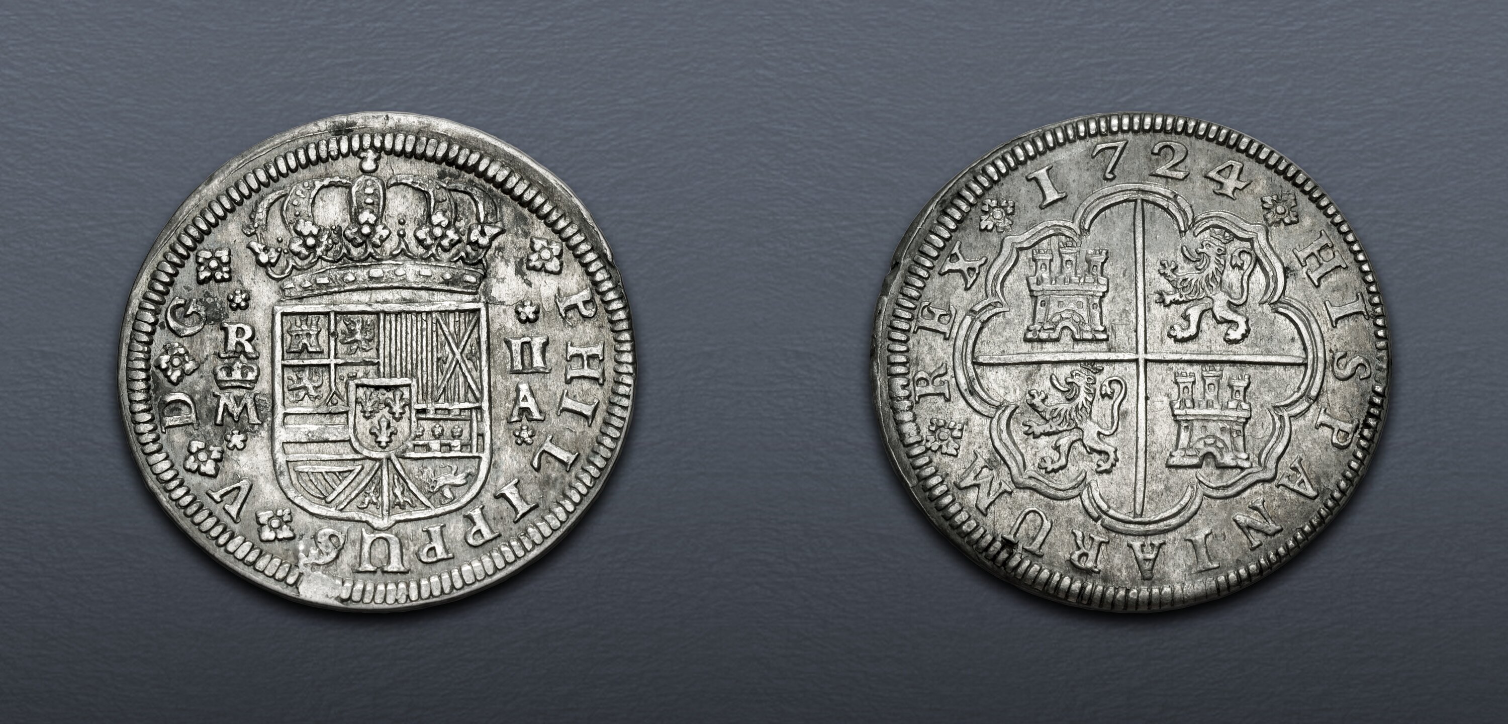 SPAIN, Kingdom. Felipe V. First reign, 1700-1724. AR 2 Reales (28mm, 5. ...