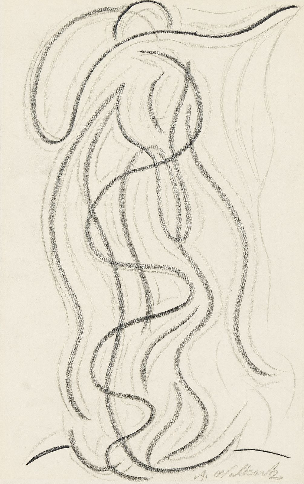 ABRAHAM WALKOWITZ Three abstract pencil drawings of Isadora Duncan ...