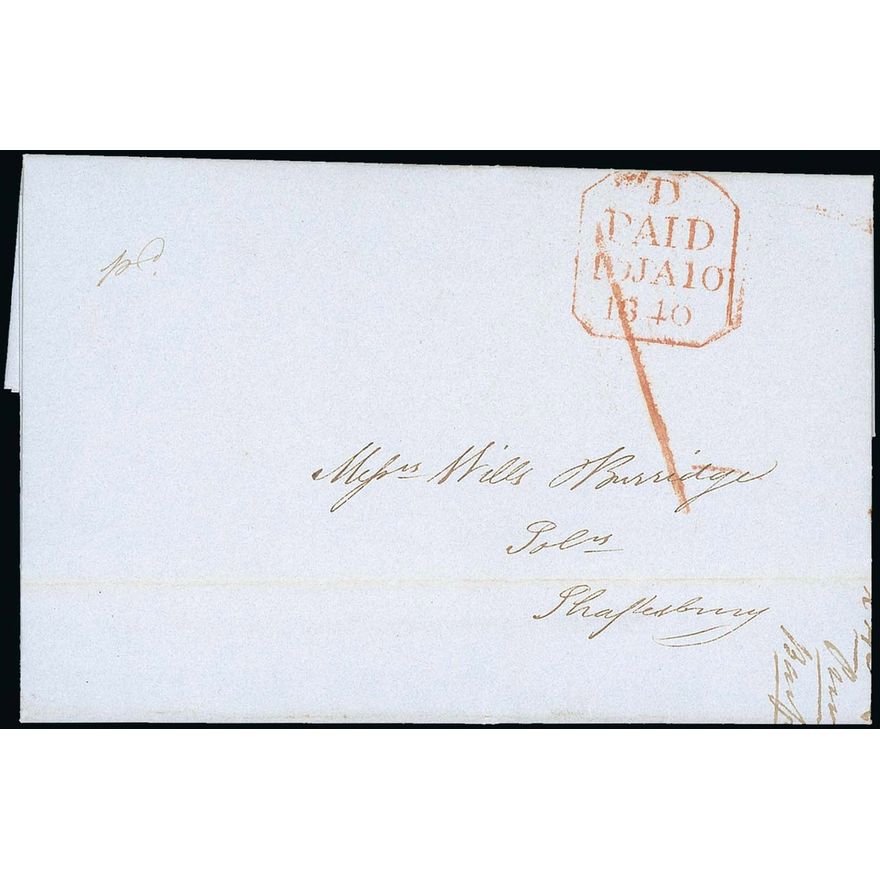 Great Britain Postal History 1840 (10 Jan.) entire letter sent within ...