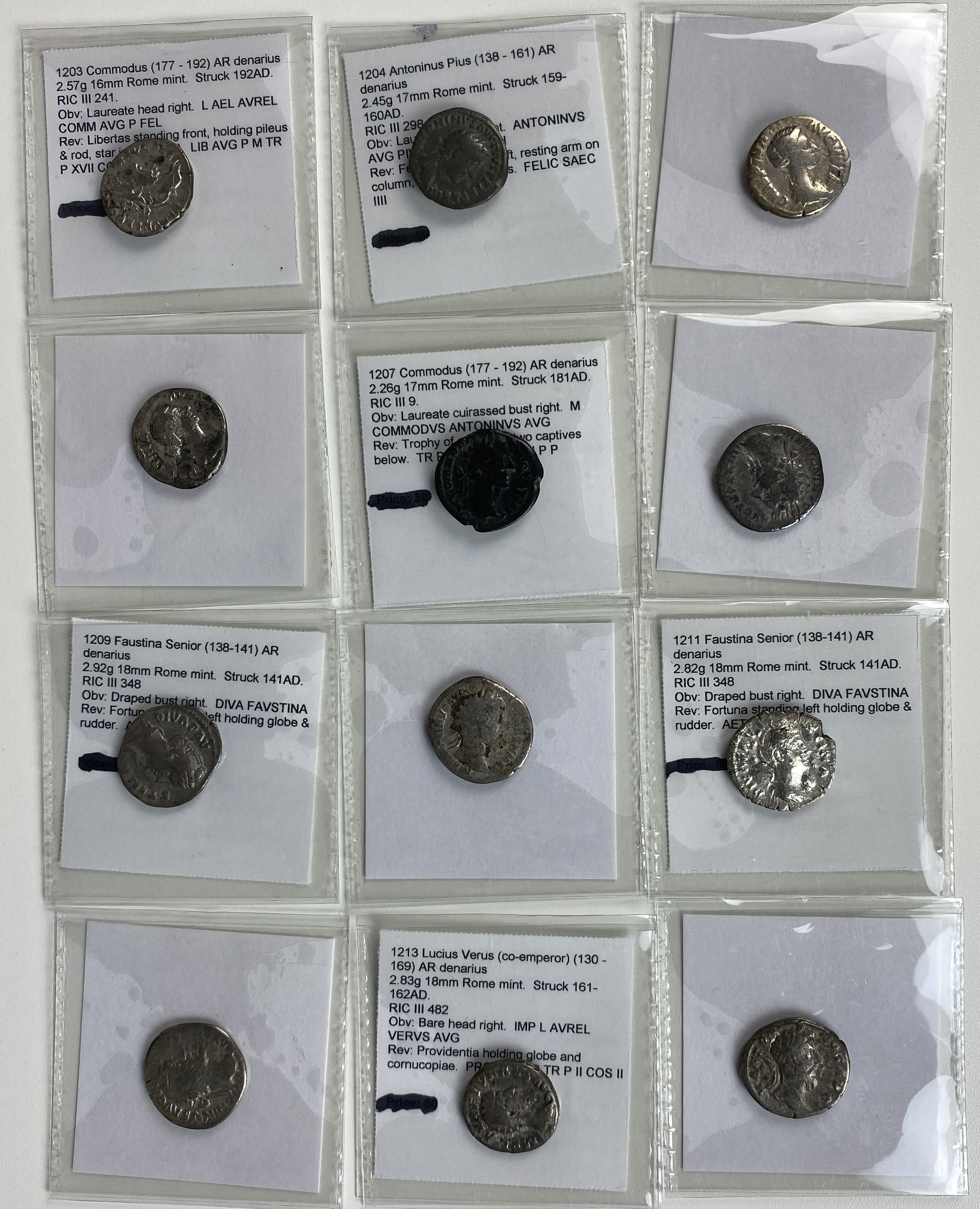 ROMAN. Imperial. Lot of twelve (12) AR Denarii. | Classical Numismatic ...