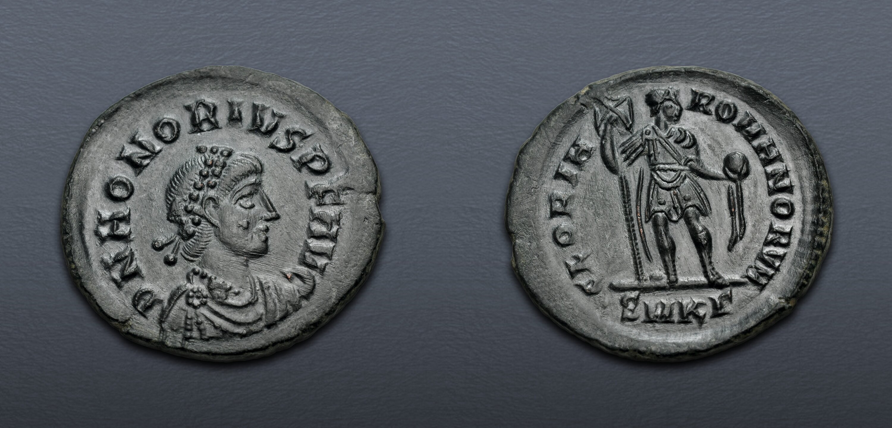 Honorius. AD 393-423. Æ (23mm, 4.84 g, 12h). Cyzicus mint, 3rd officina ...