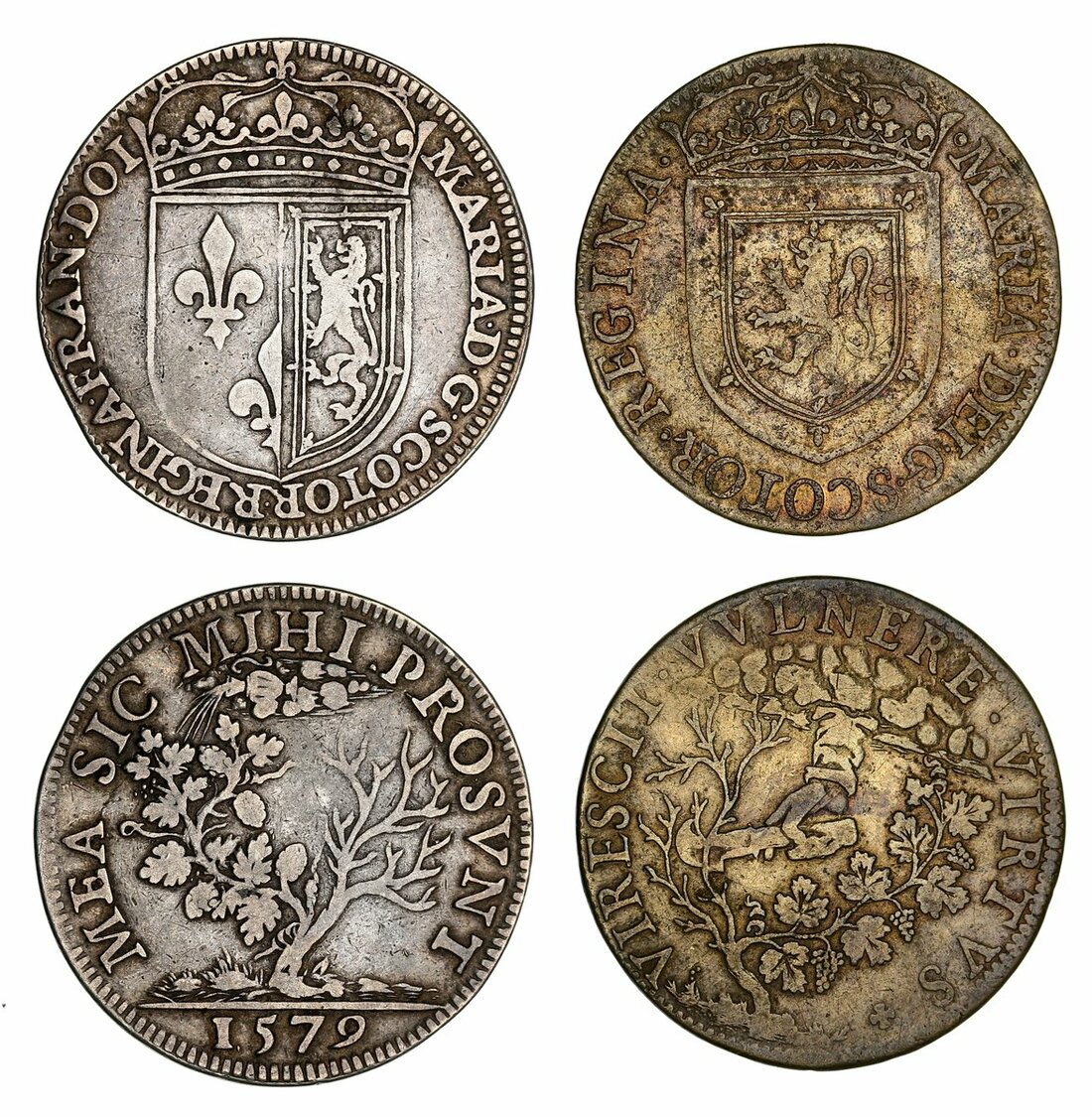 Mary Queen of Scots, AR Medal, 1579, unsigned, MARIA • D • G • SCOTOR ...