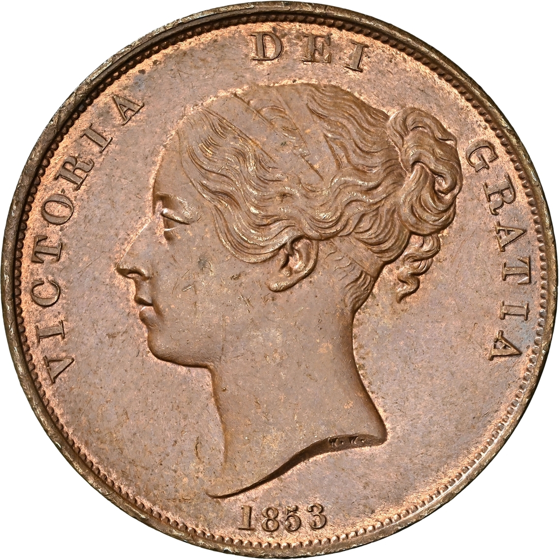 NGC MS63 BN | Victoria (1837-1901), Penny, 1853 OT | Spink
