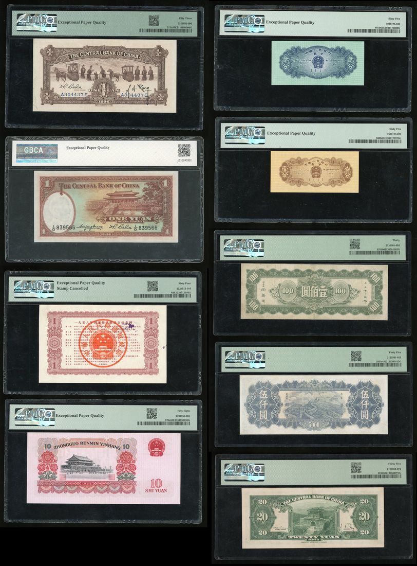 China Banknotes, a group of 9x, including, | Spink