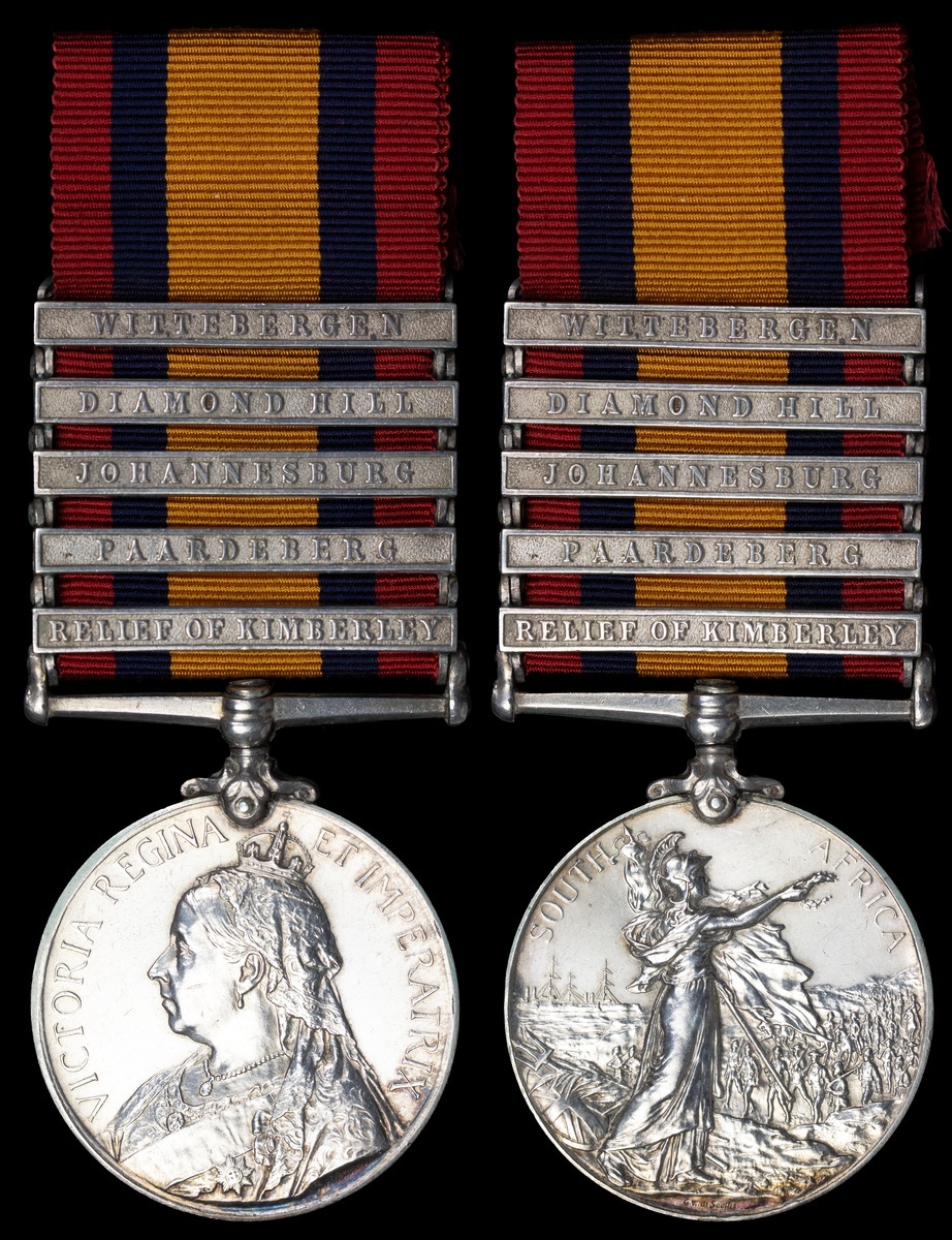 The tragic Queen's South Africa Medal awarded to Battery Quarter Master ...