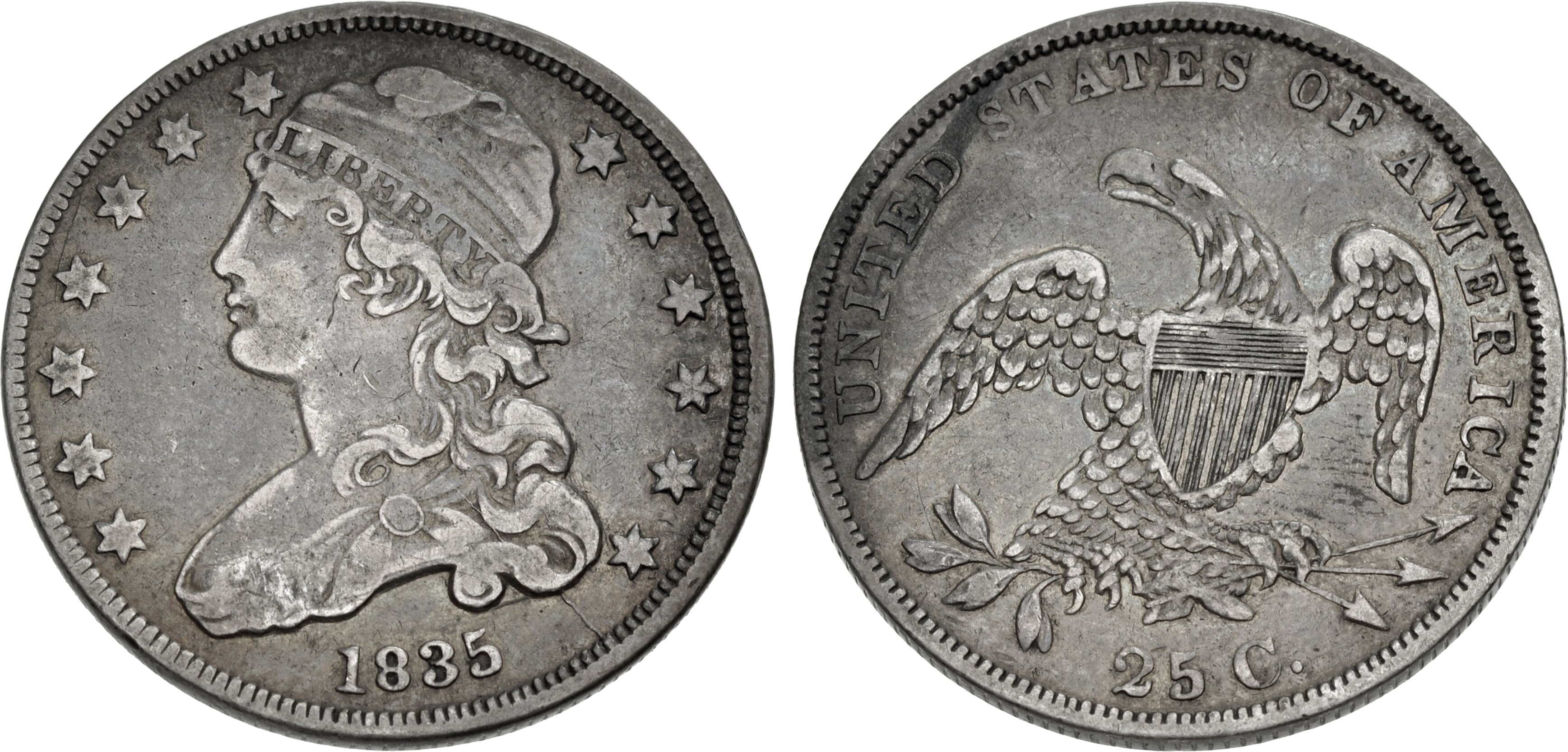 Lot of three (3) Capped Bust Quarters. VF Details. . . | Classical ...
