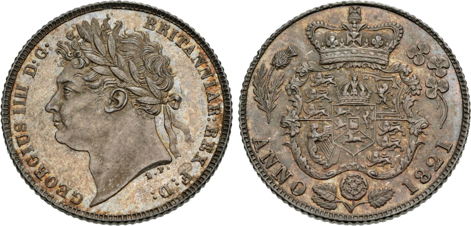 HANOVER. George IV. 1820-1830. AR Sixpence. Dated 1821. UNC ...