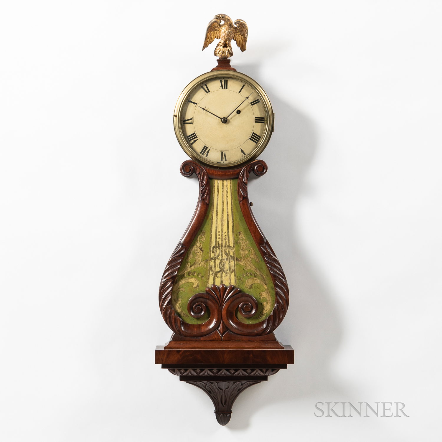 Mahogany "Harp-pattern Timepiece" or Lyre Clock | Barnebys