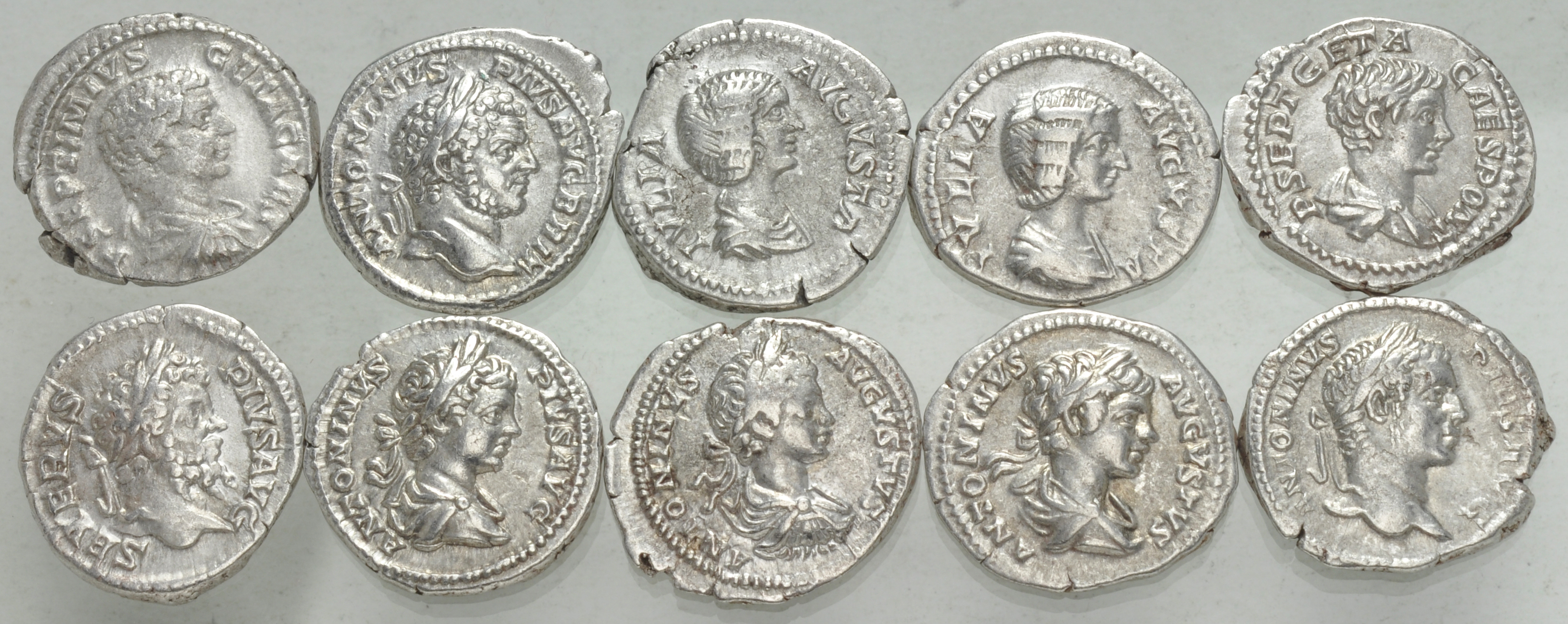 ROMAN. Imperial. Lot of ten (10) Severan AR Denarii. | Classical ...