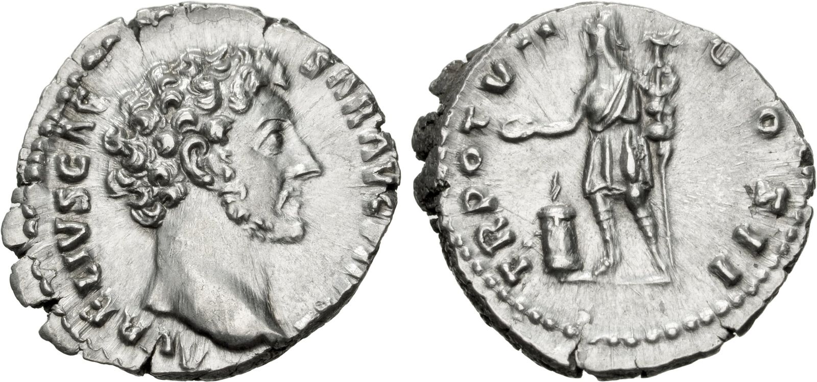 Marcus Aurelius. As Caesar, AD 139-161. AR Denarius (18.5mm, 3.62 g, 6h ...