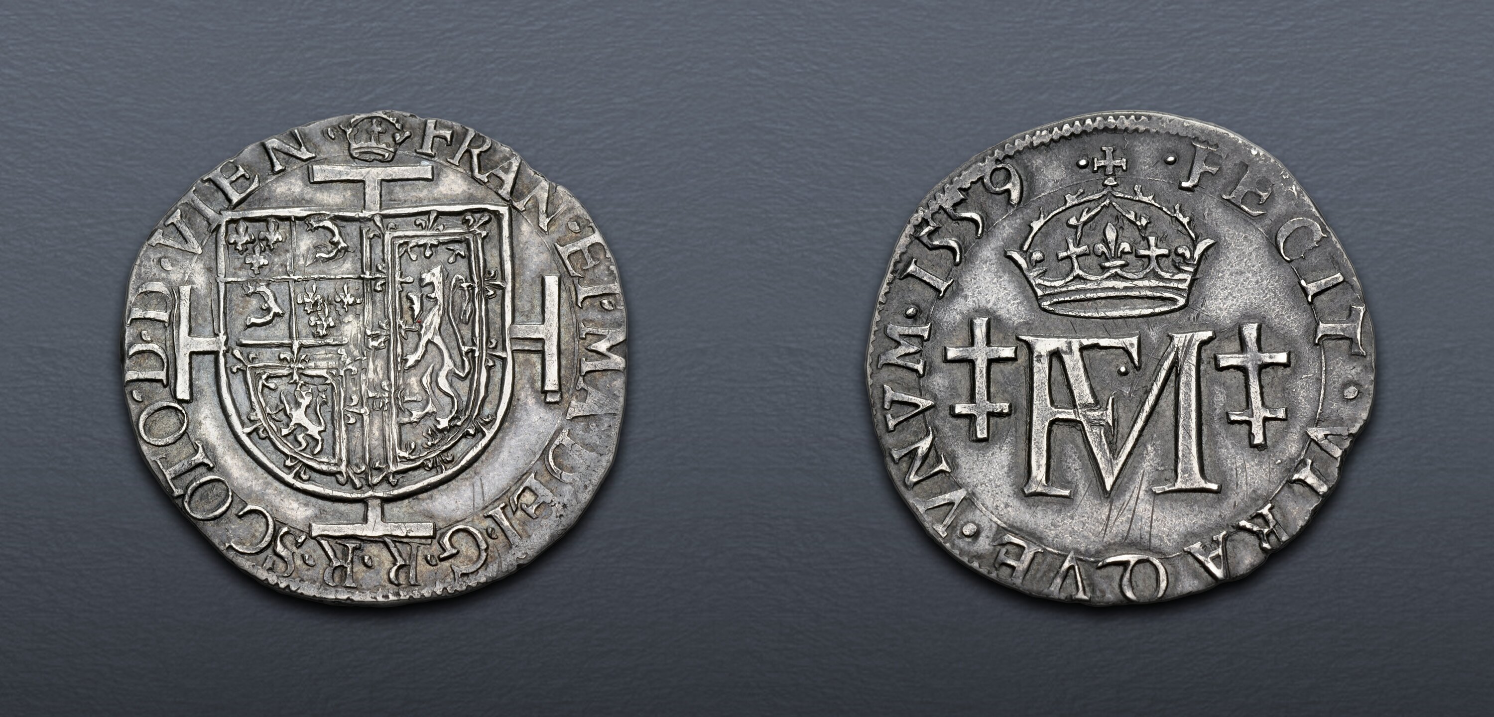 SCOTLAND. Mary. 1542-1567. AR Testoon (29mm, 6.15 g, 5h). Second period ...