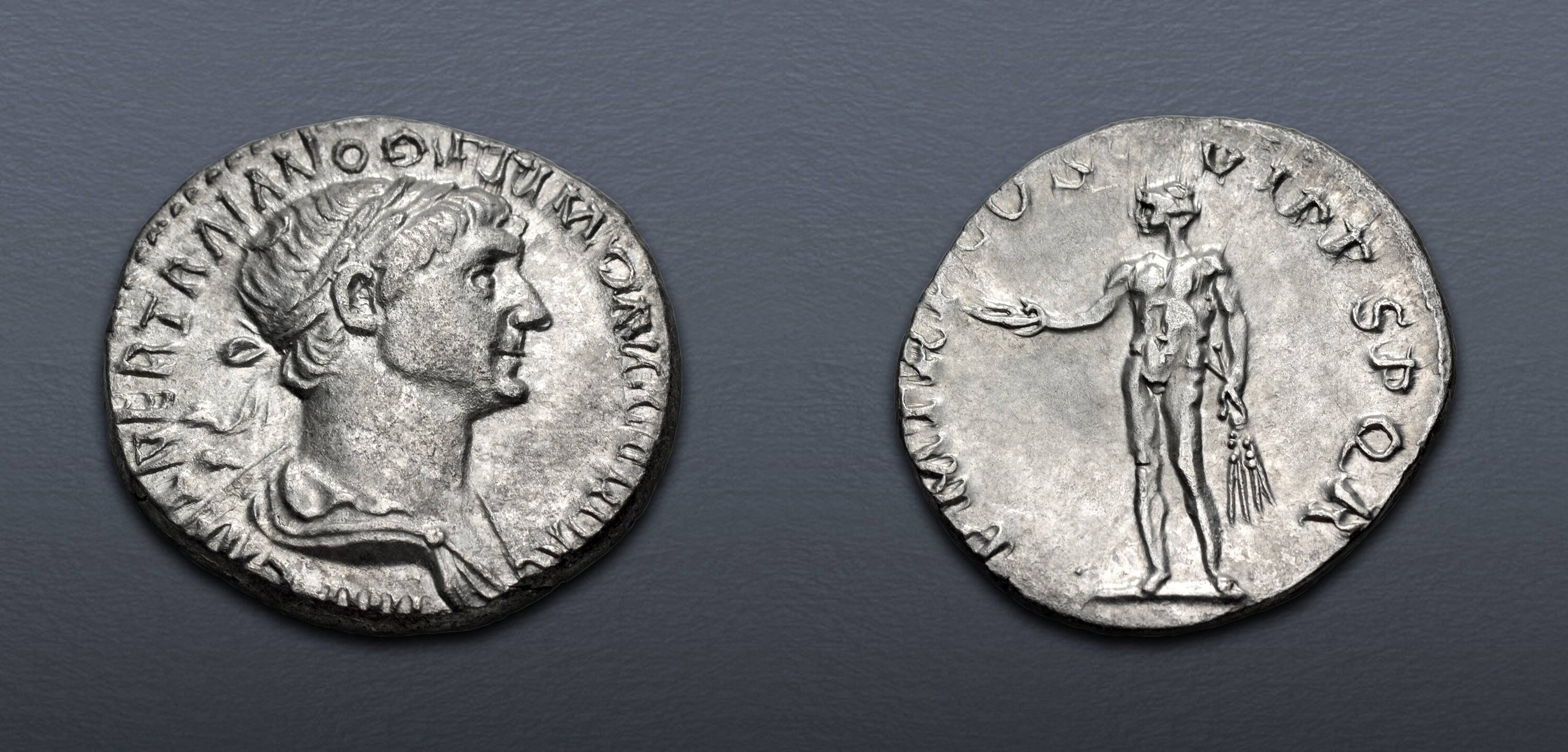 Trajan. AD 98-117. AR Denarius (18.5mm, 3.35 g, 6h). Rome mint. Struck ...