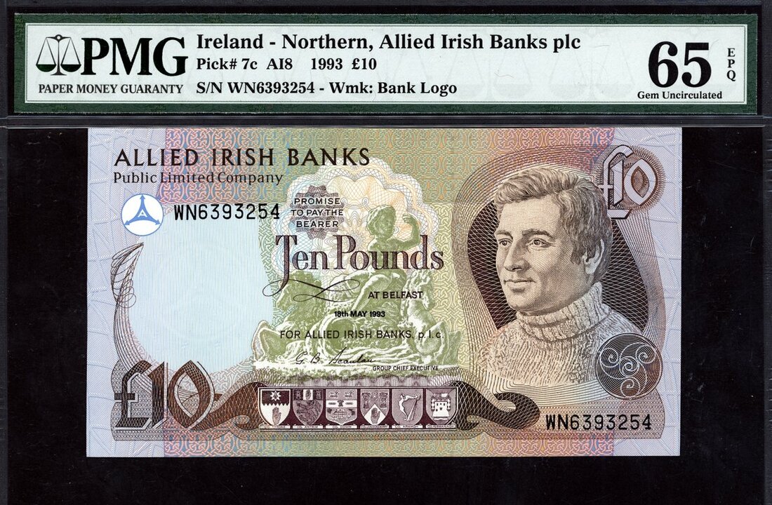Allied Irish Banks, Northern Ireland, £10, 18 May 1993, serial number ...