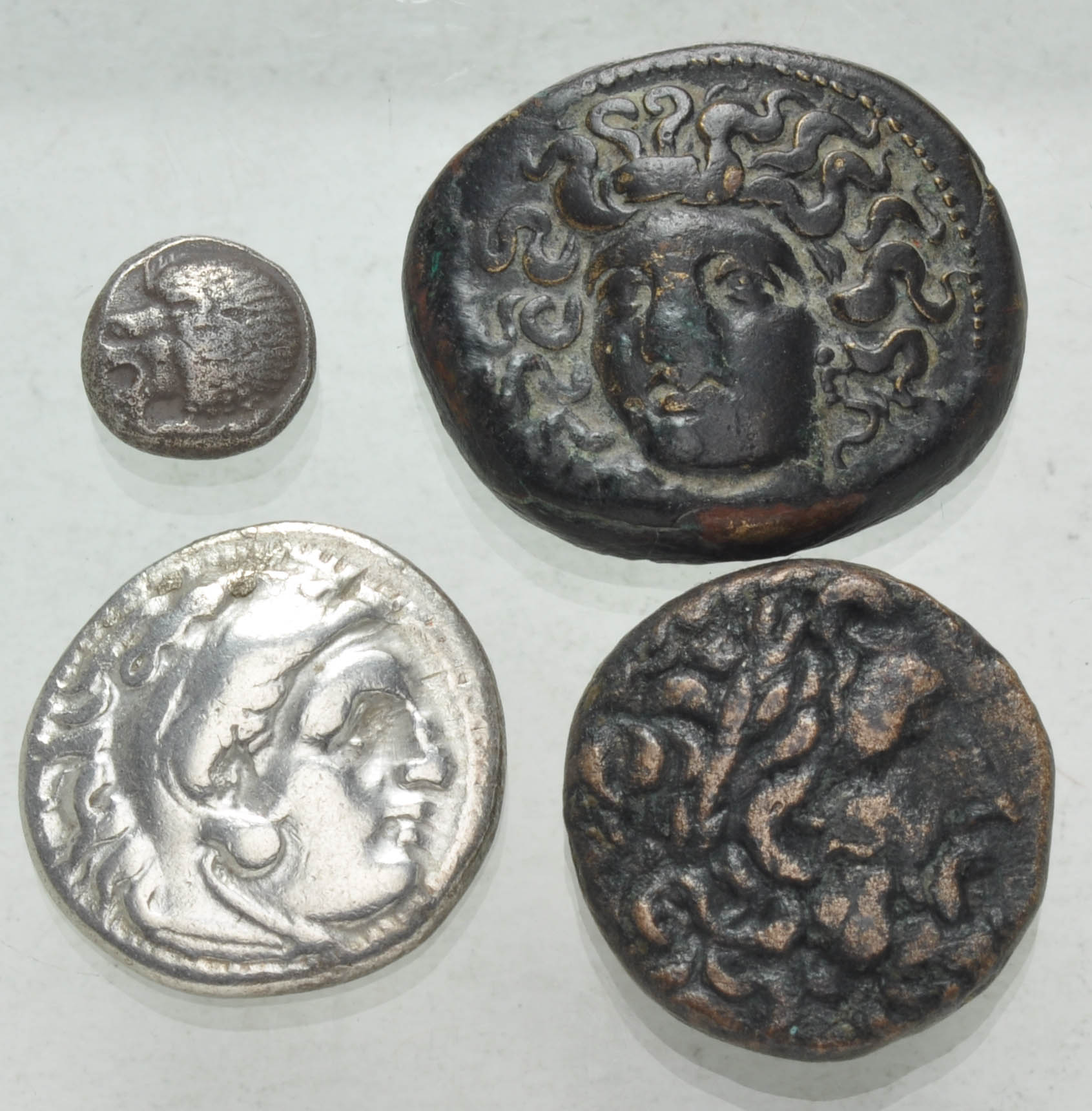 GREEK. Asia Minor. Lot of four (4) silver and bronze issues ...