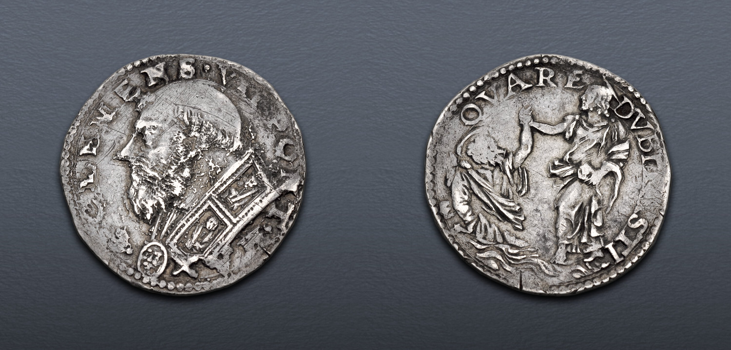 ITALY, Papal (Papal state). Clement VII. 1523-1534. AR Doppio carlino ...