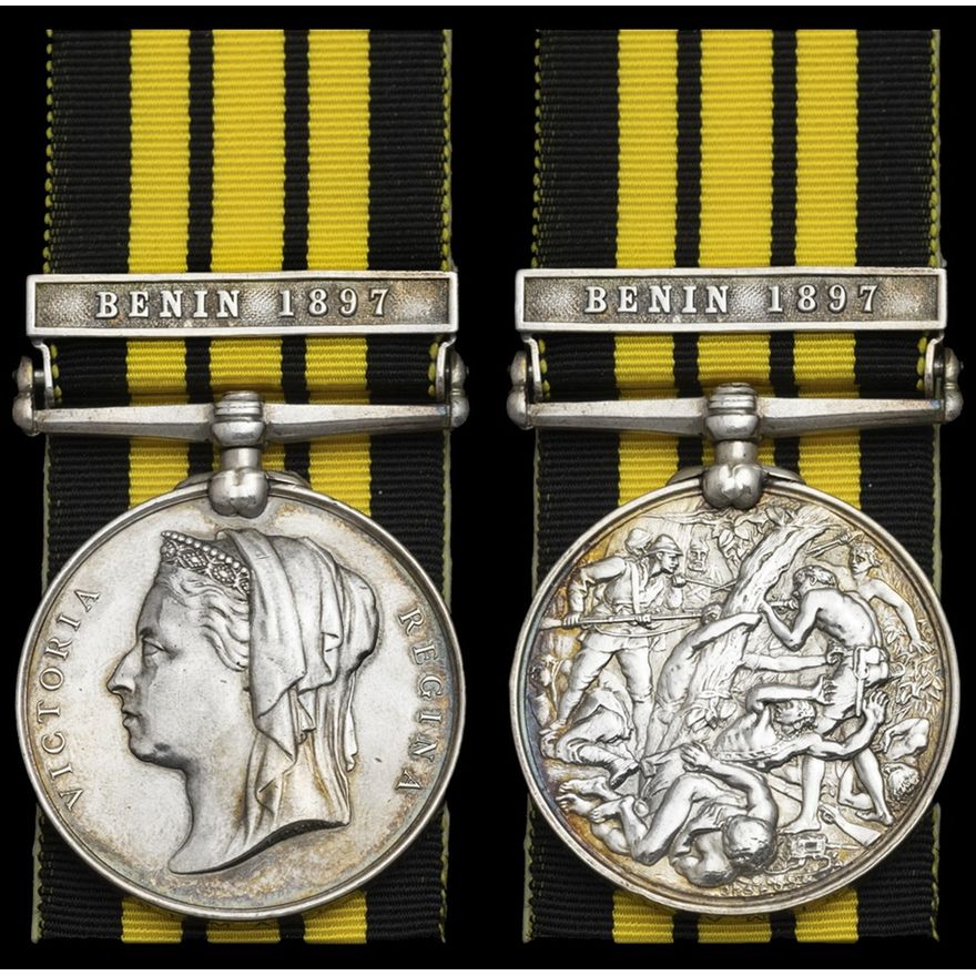 The scarce 'Benin 1897' casualty's East and West Africa Medal awarded ...