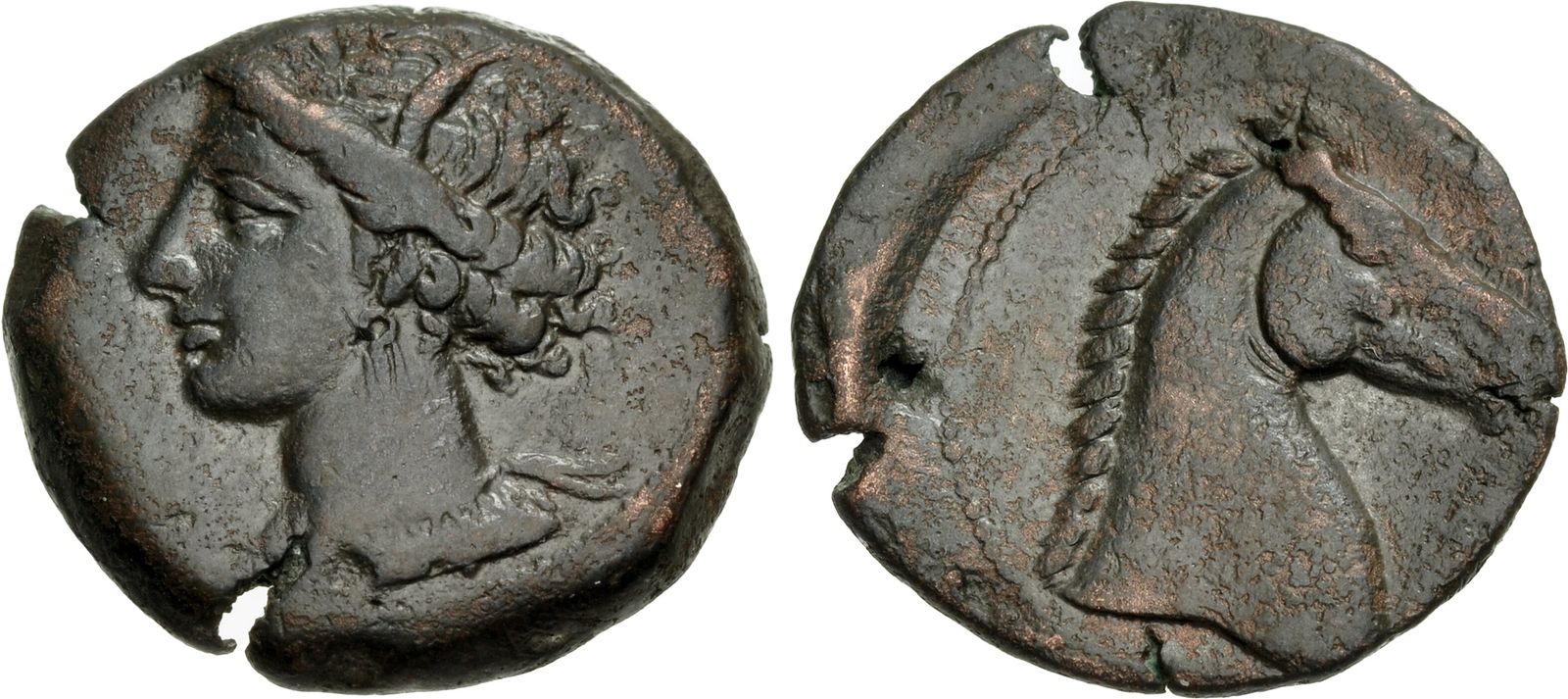 CARTHAGE. Circa 300-264 BC. Æ Shekel(?) (19mm, 4.98 g, 6h). Carthage or ...