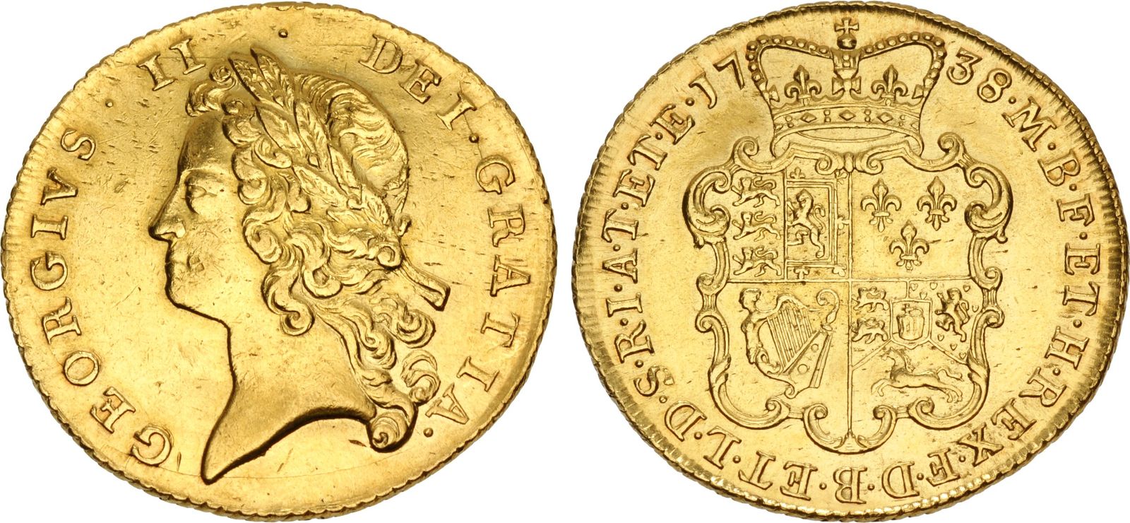 HANOVER. George II. 1727-1760. AV Two Guineas. Dated 1738. NGC AU ...
