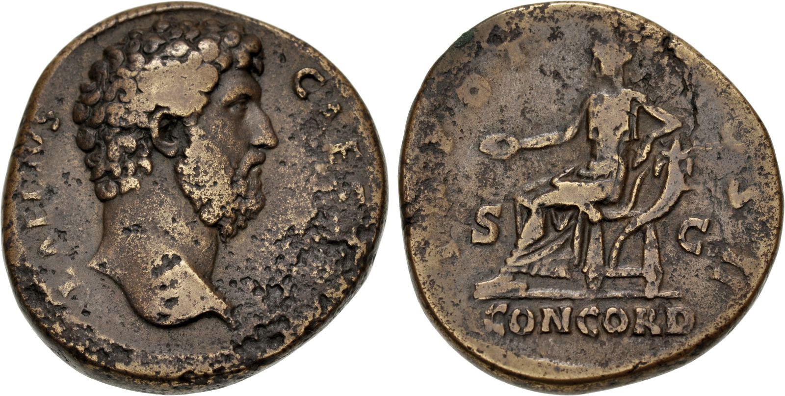 Aelius. Caesar, AD 136-138. Æ Sestertius (30mm, 22.75 g, 6h). Rome mint ...