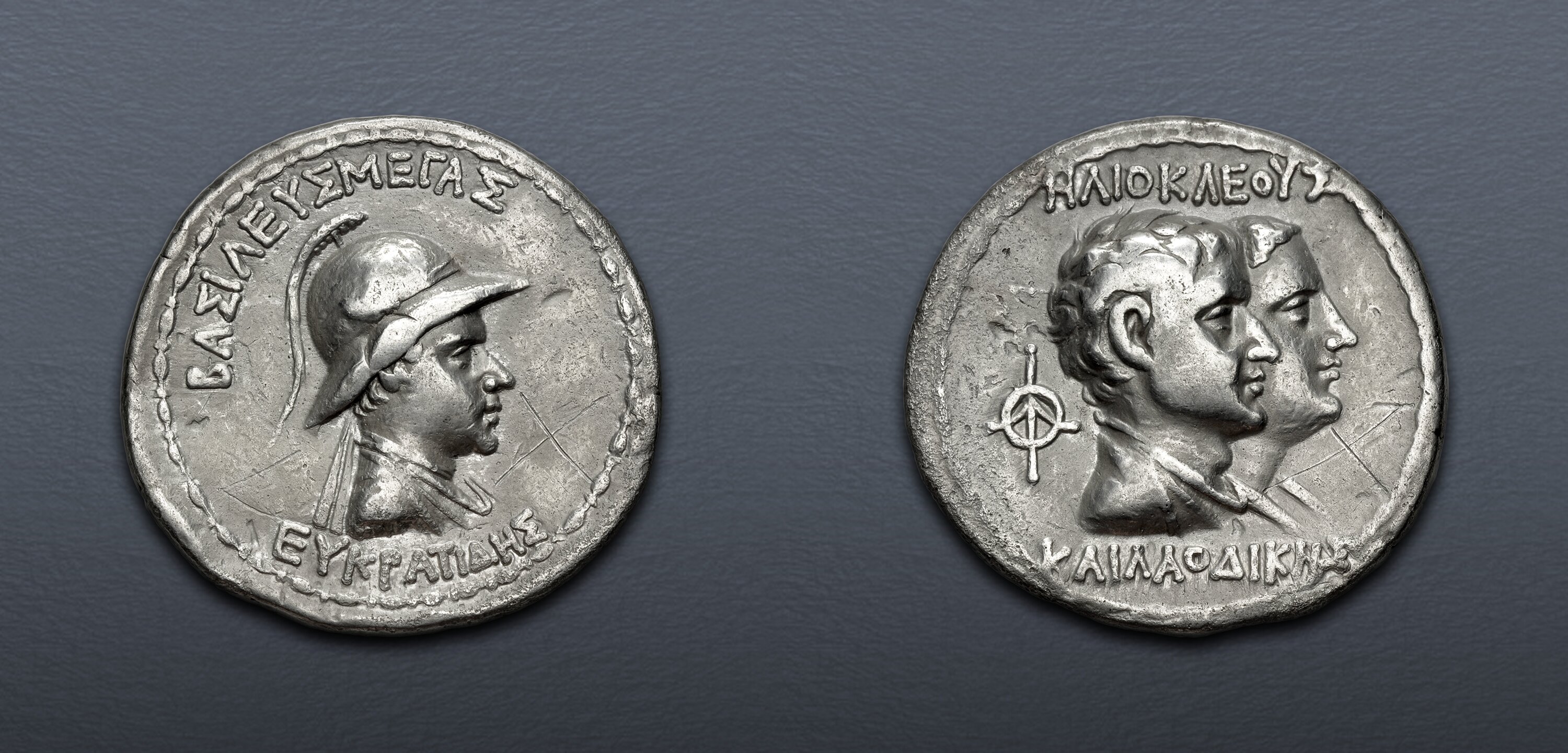 BAKTRIA, Greco-Baktrian Kingdom. Eukratides I Megas. Circa 170-145 BC ...