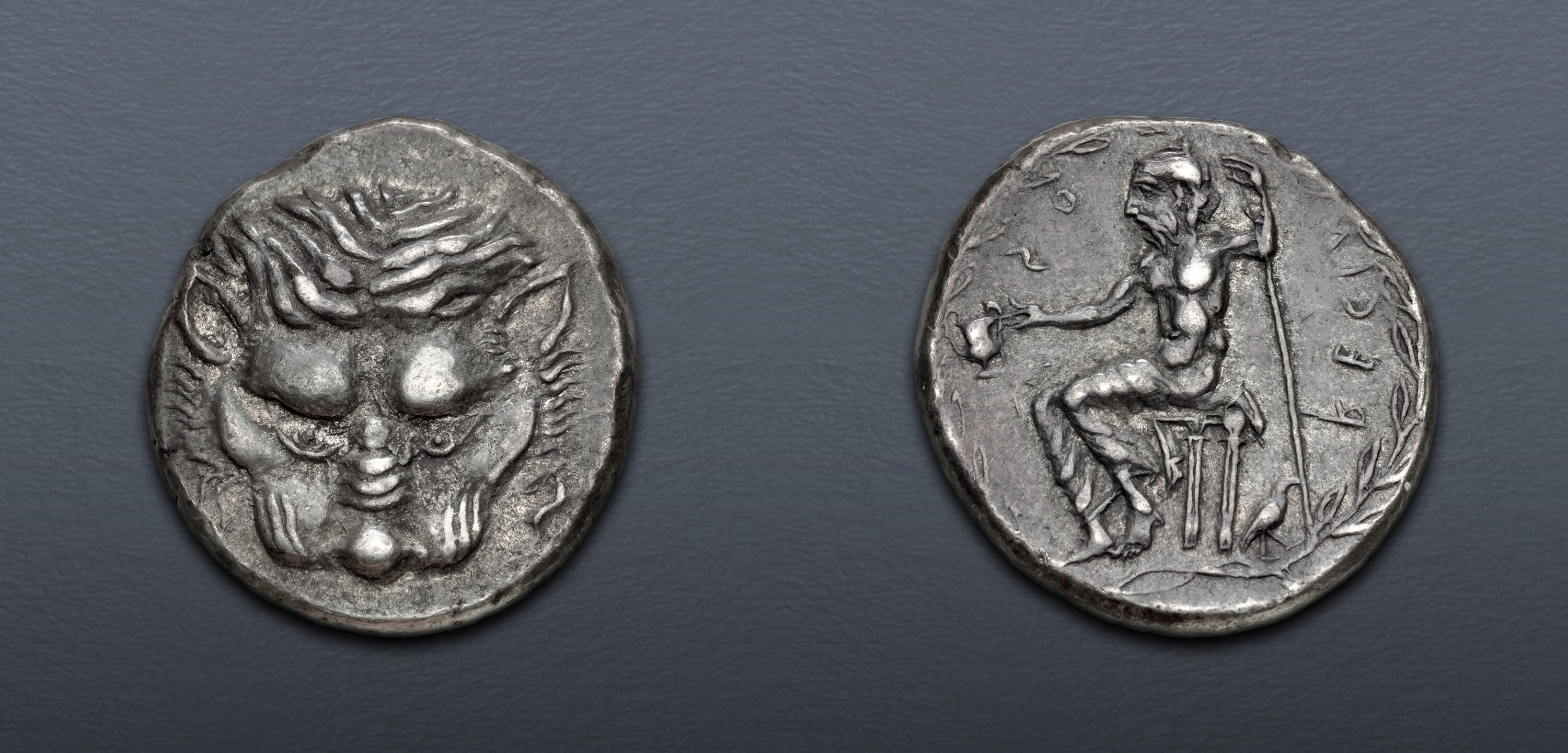 BRUTTIUM, Rhegion. Circa 445-435 BC. AR Tetradrachm (26mm, 17.31 g, 1h ...