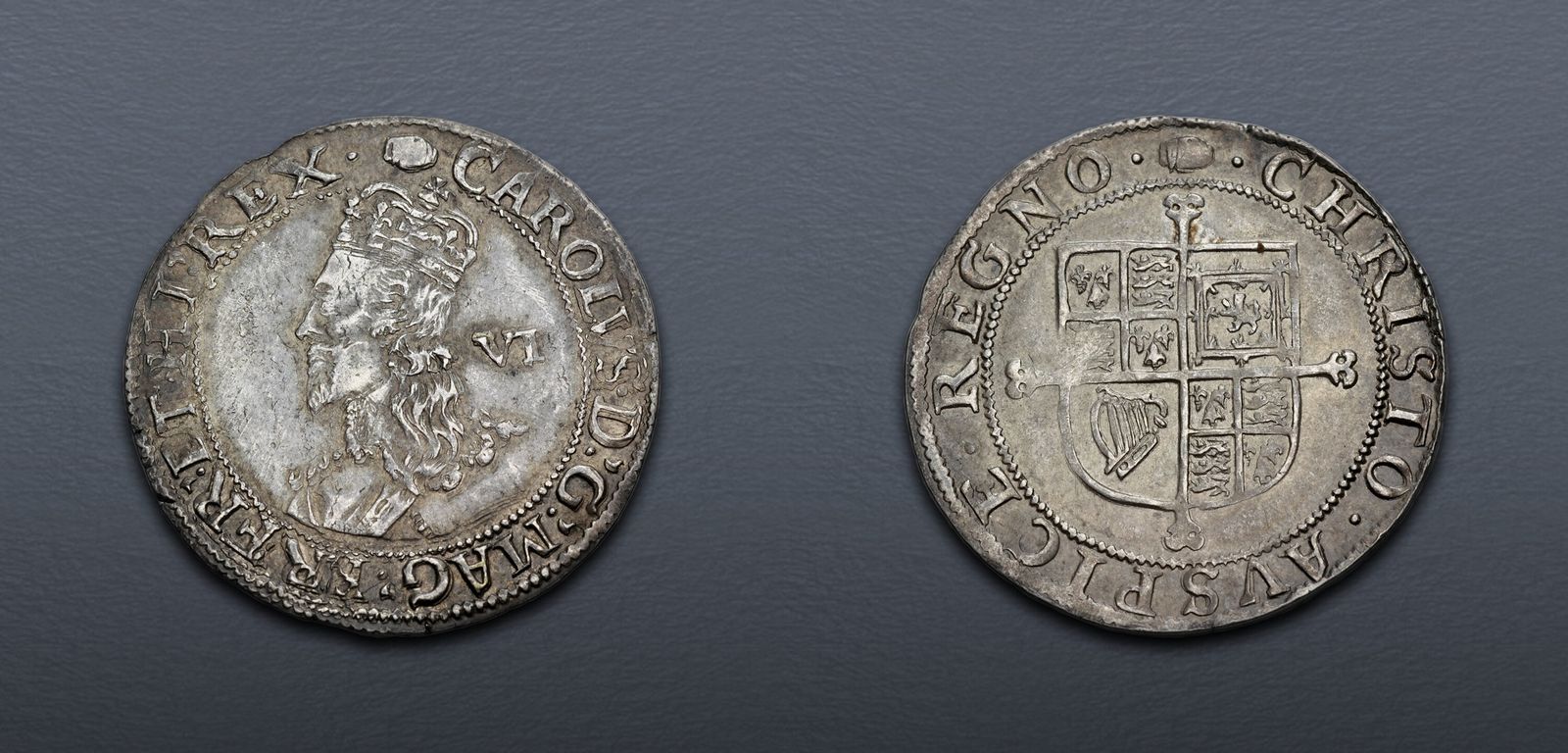 STUART. Charles I. 1625-1649. AR Sixpence (25mm, 3.00 g, 3h). Group E ...
