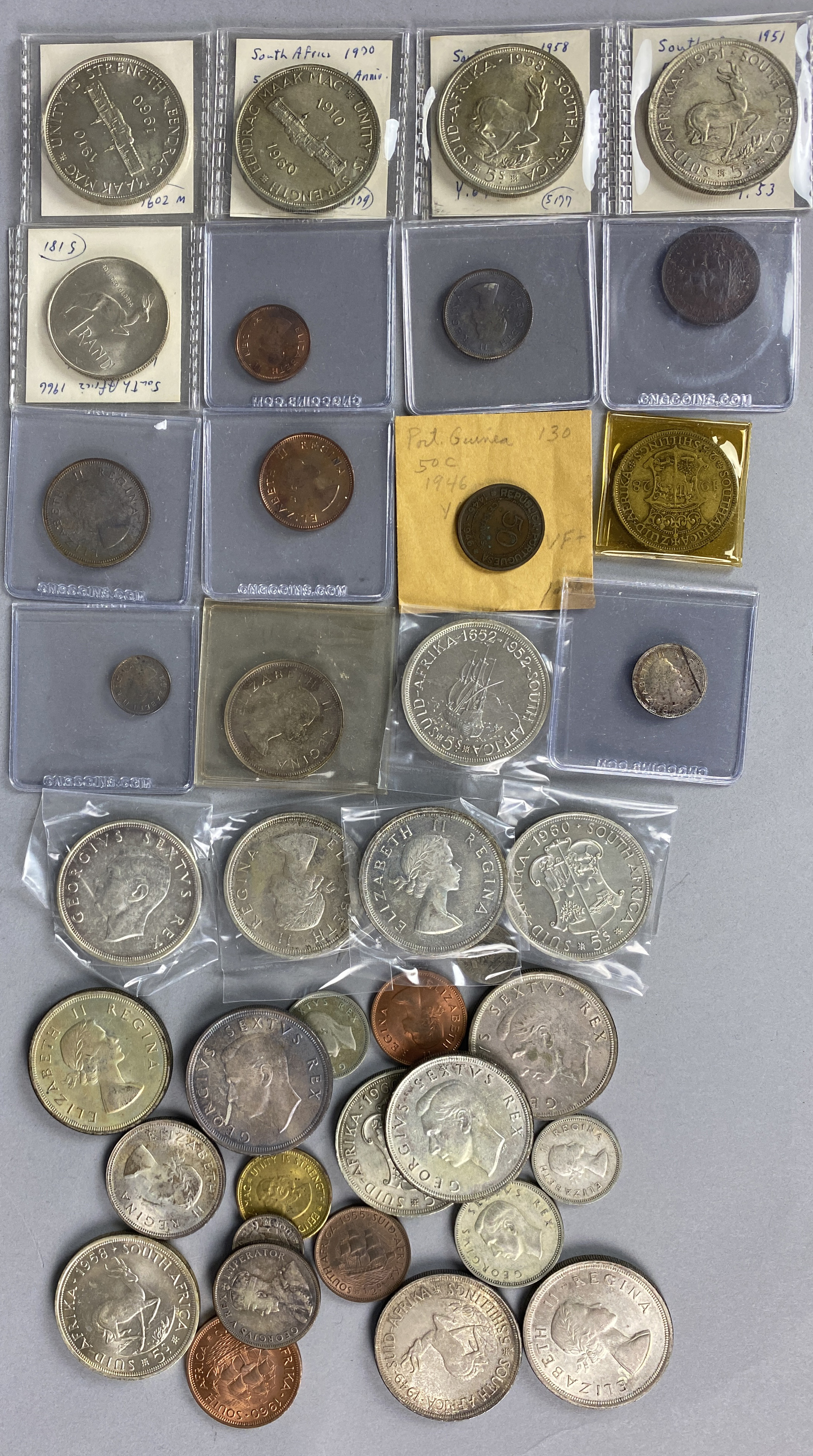 WORLD. South Africa. Lot of forty-one (41) silver, billon, and copper ...