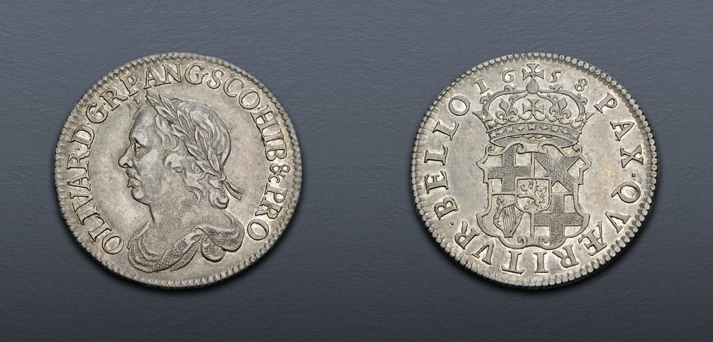 COMMONWEALTH. Oliver Cromwell. Lord Protector, 1653-1658. AR Shilling ...