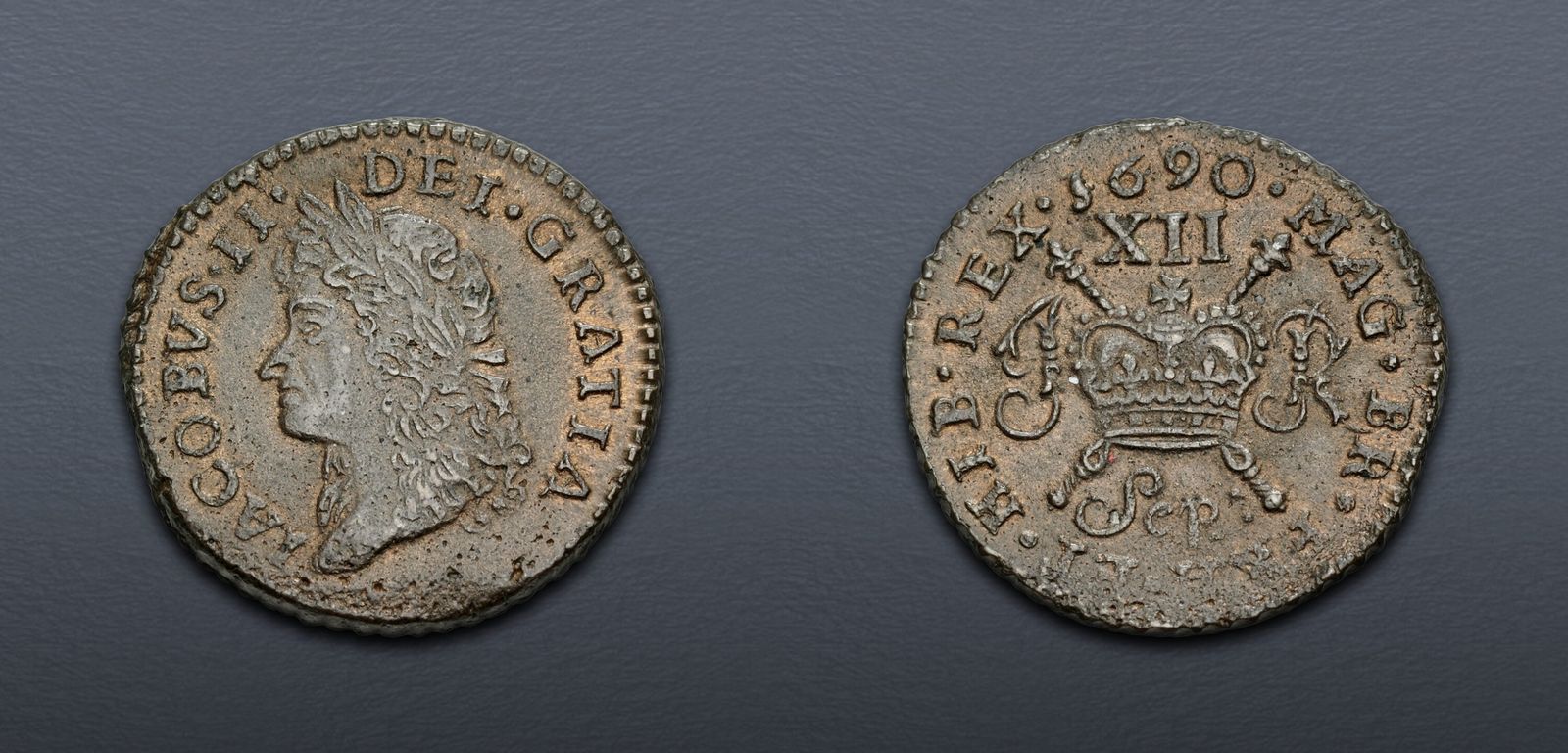 IRELAND. James II. 1685-1691. Æ Shilling. ‘Gunmoney’ coinage. Limerick ...