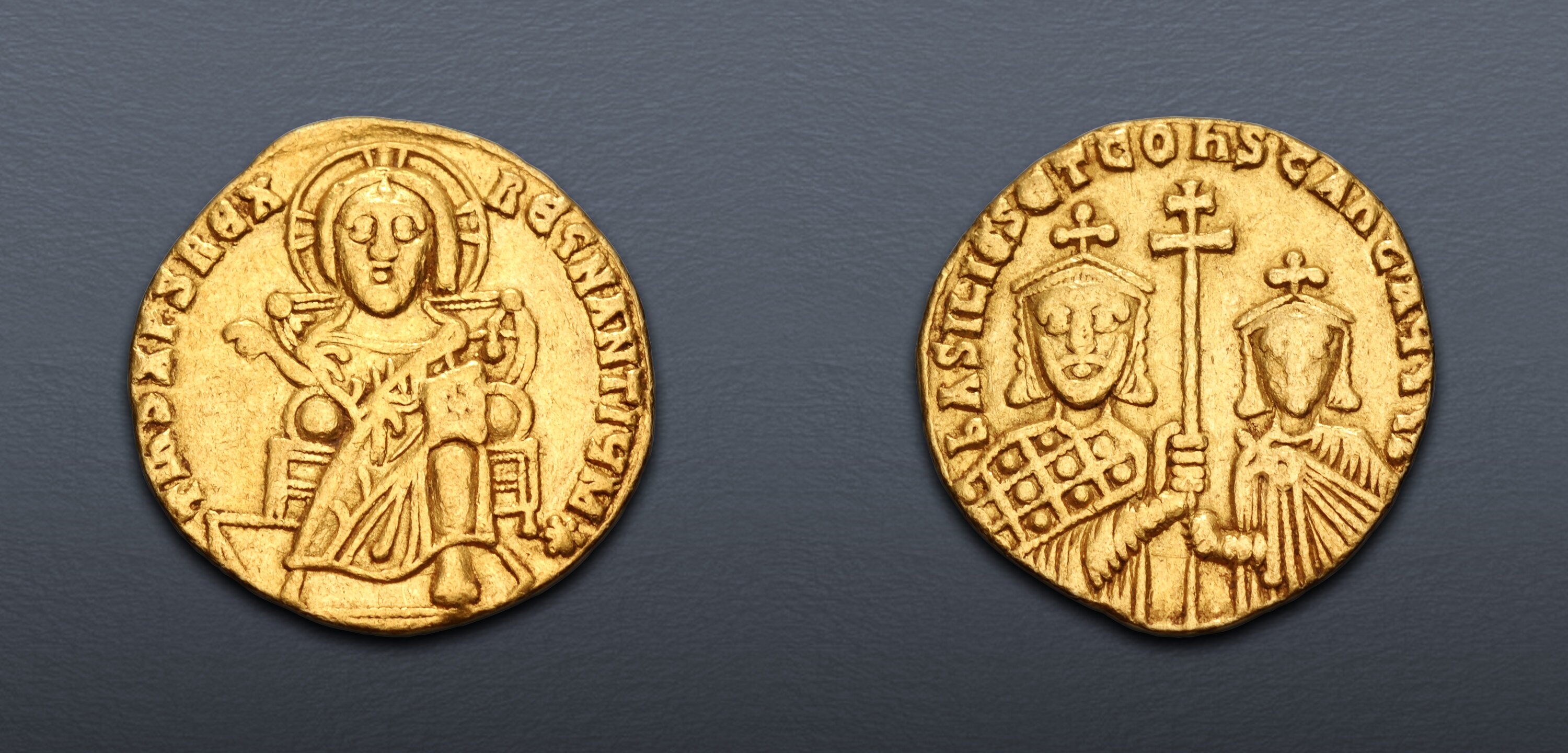 Basil I the Macedonian, with Constantine. 867-886. AV Solidus (18.5mm ...