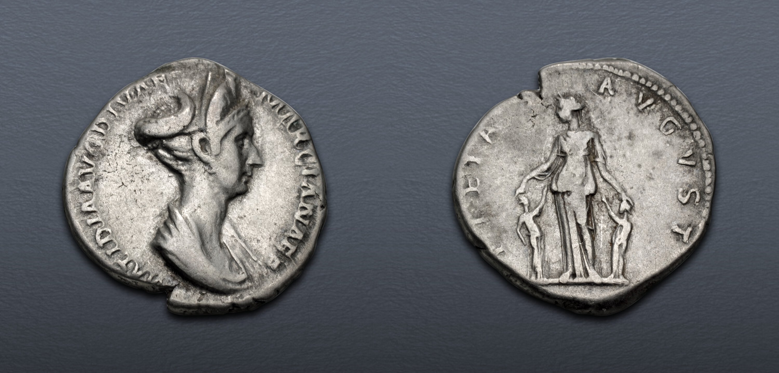 Matidia. Augusta, AD 112-119. AR Denarius (18mm, 3.22 g, 6h). Rome mint ...