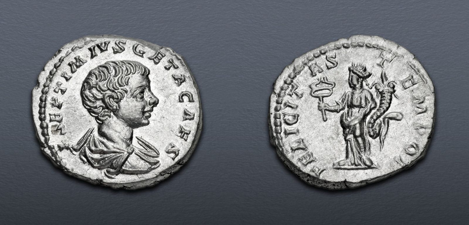 Geta. As Caesar, AD 198-209. AR Denarius (18mm, 3.46 g, 6h). Rome mint ...