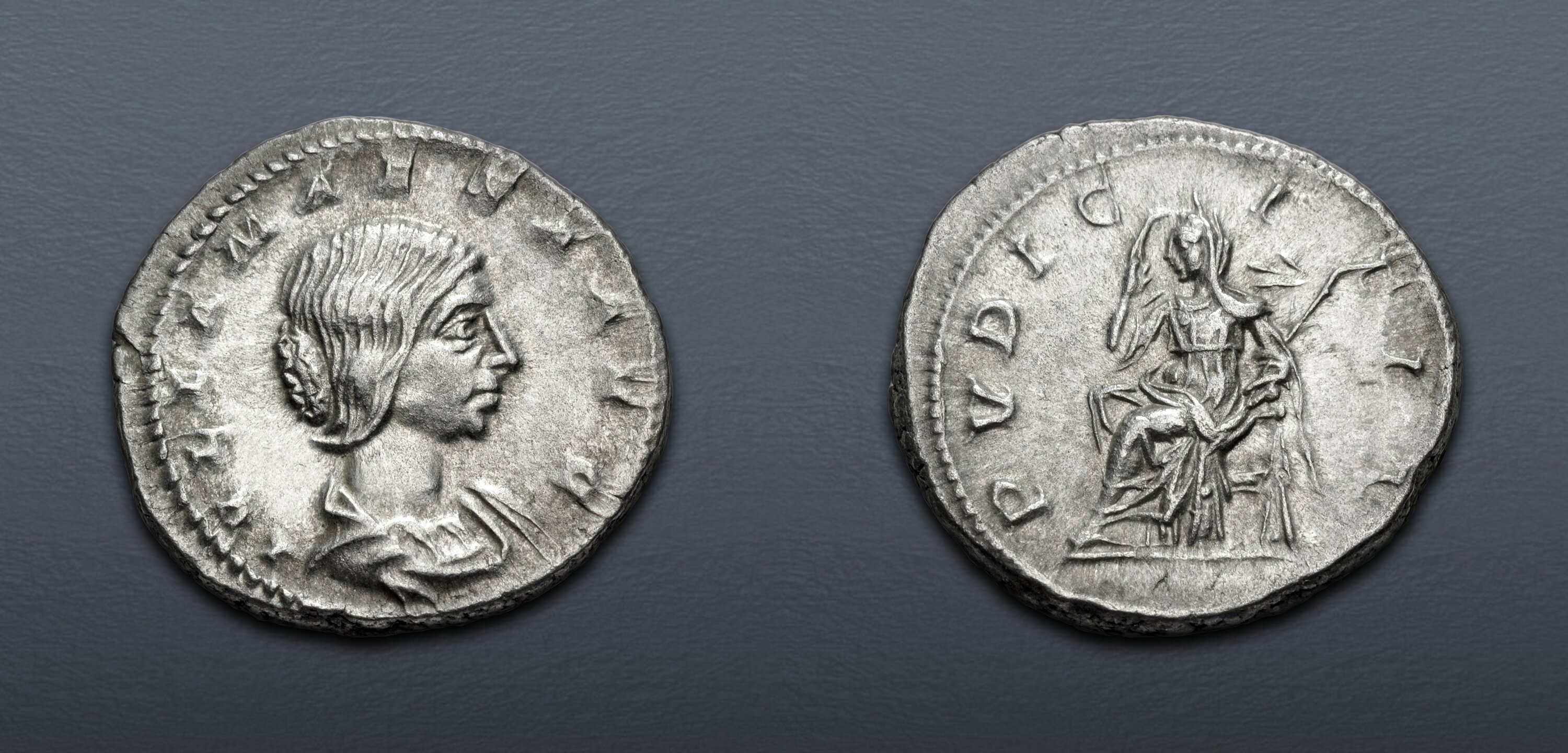 Julia Maesa. Augusta, AD 218-224/5. AR Denarius (19.5mm, 3.88 g, 6h ...