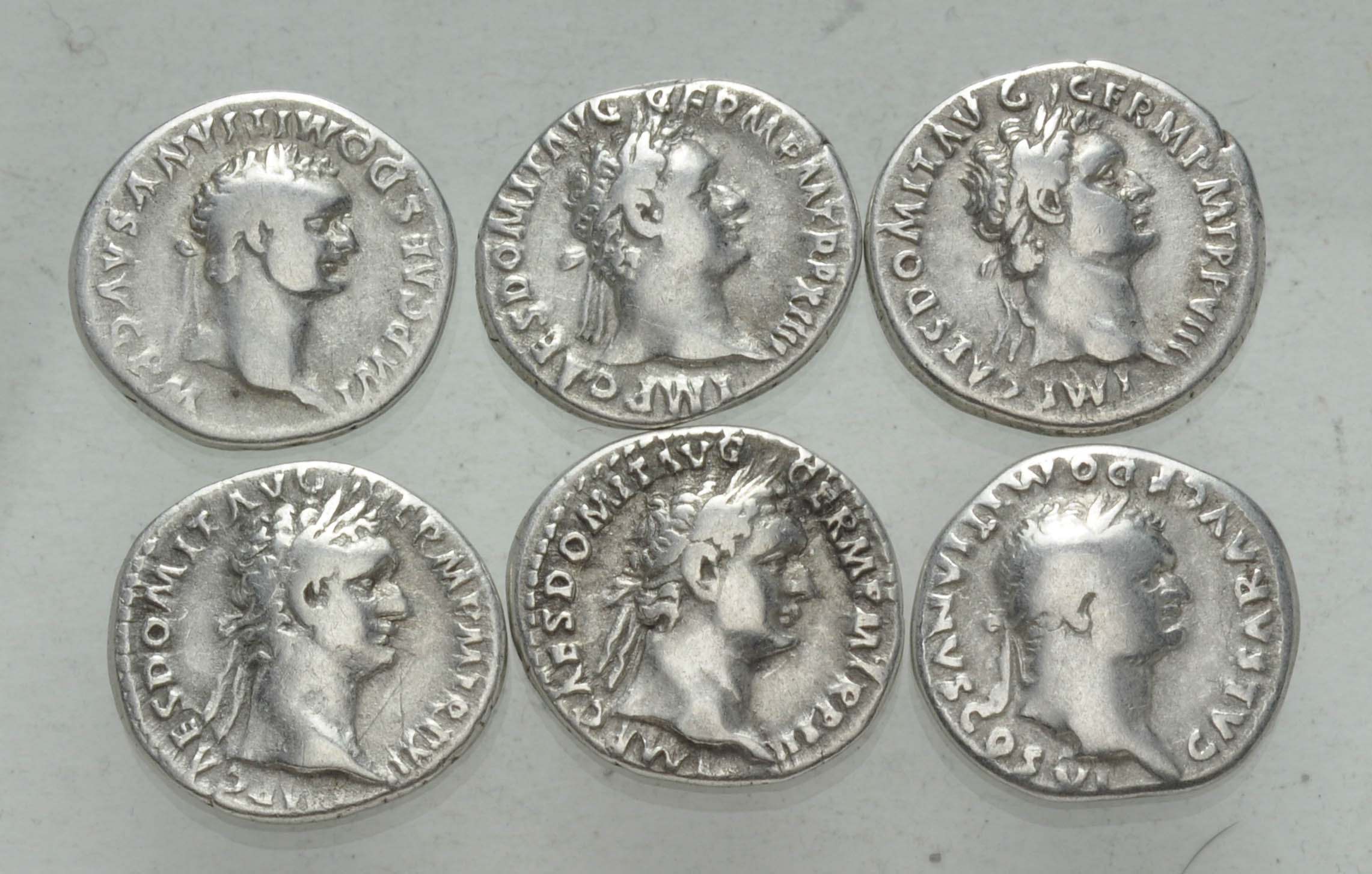 ROMAN. Imperial. Lot of six (6) AR Denarii of Domitian. | Classical ...
