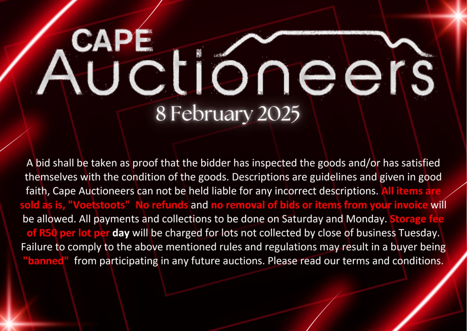 Upcoming Auctions | Cape Auctioneers