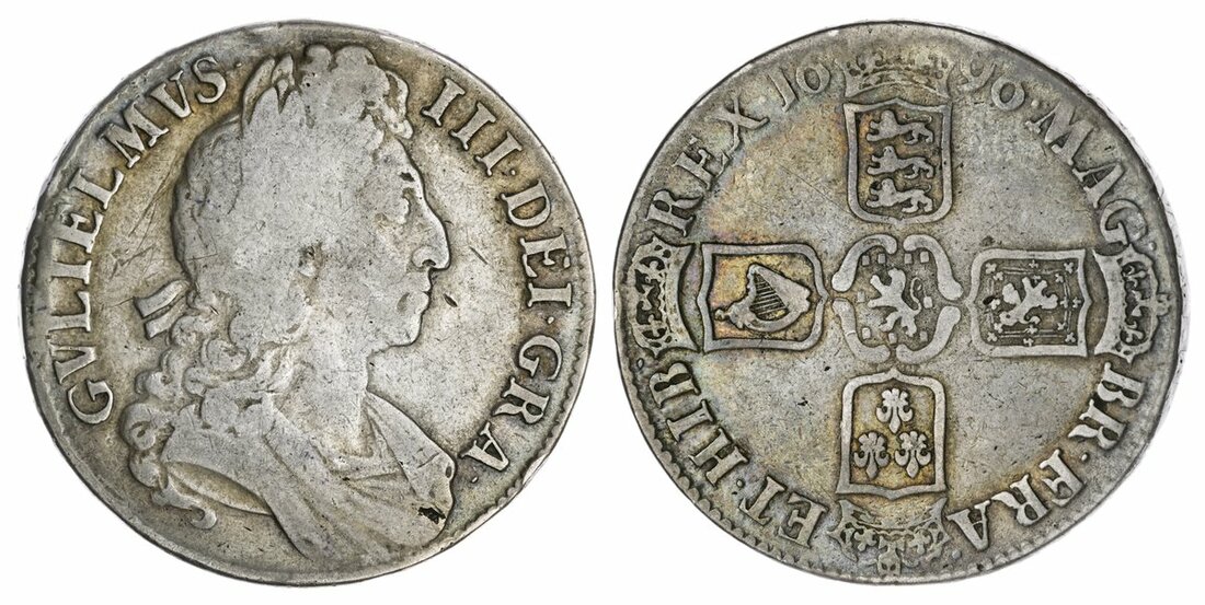 William III, Solus (1694-1702), Crown, 1696 OCTAVO, third laureate ...