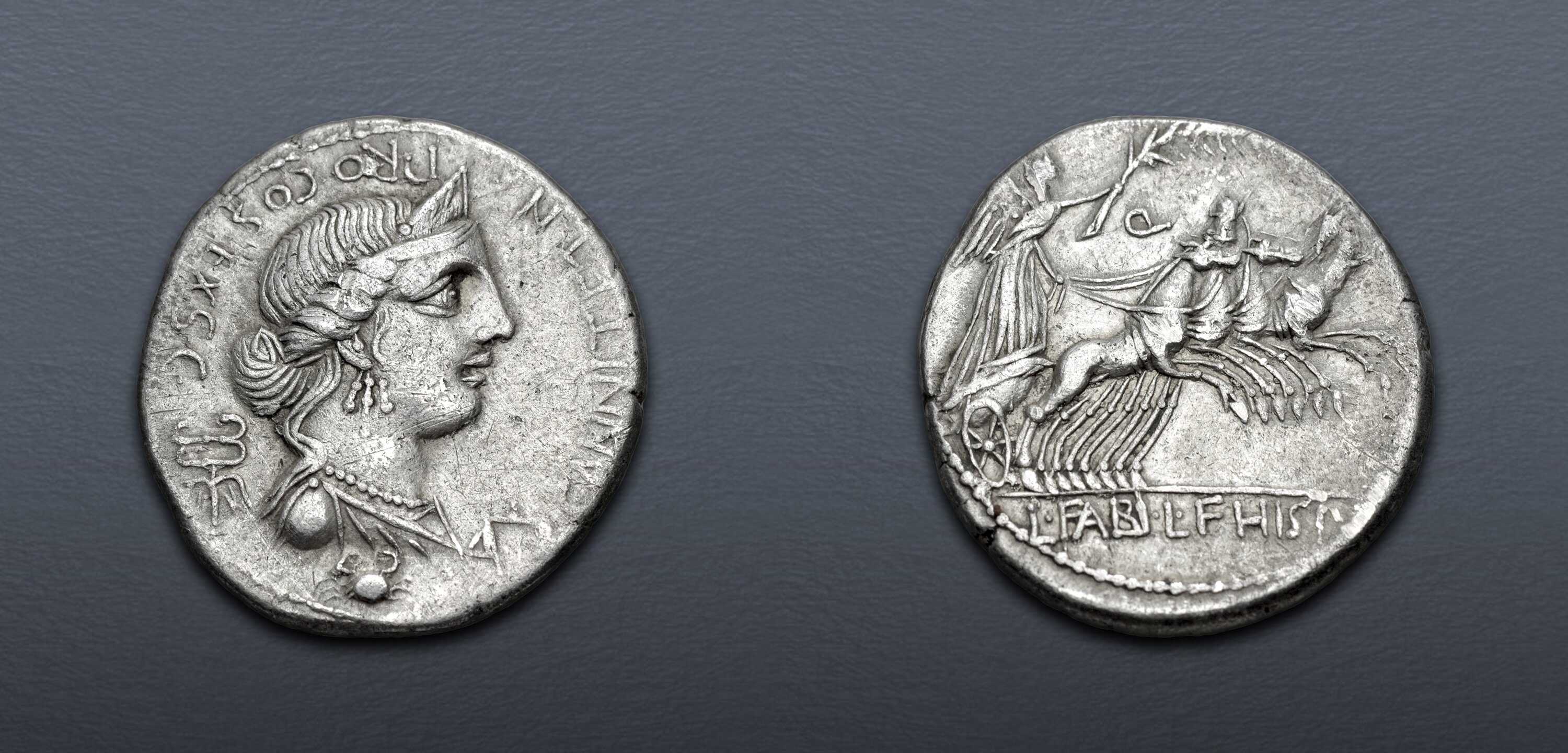 C. Annius T.f. T.n and L. Fabius L.f. Hispaniensis. 82-81 BC. AR ...