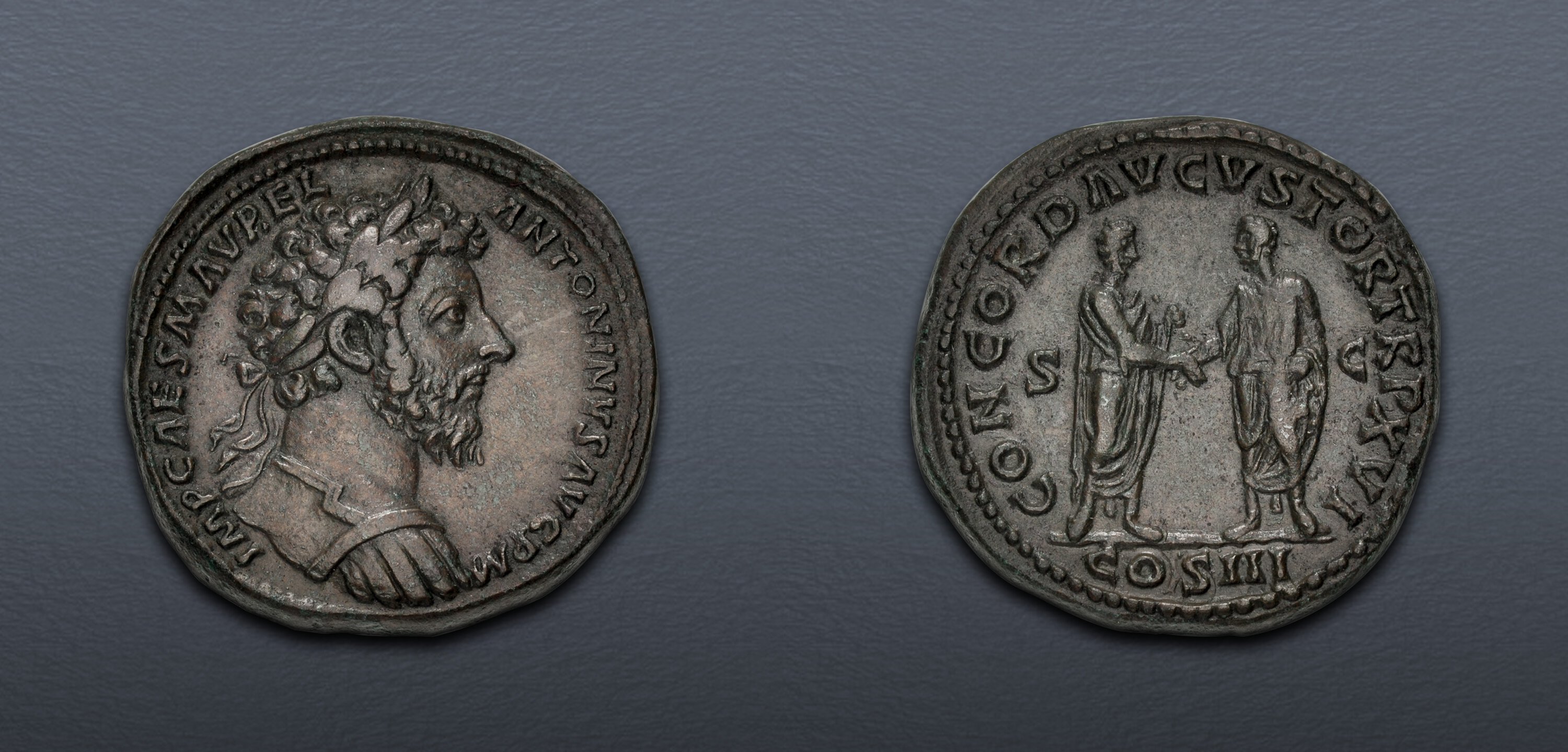 Marcus Aurelius. AD 161-180. Æ Sestertius (32mm, 28.39 g, 12h). Rome ...