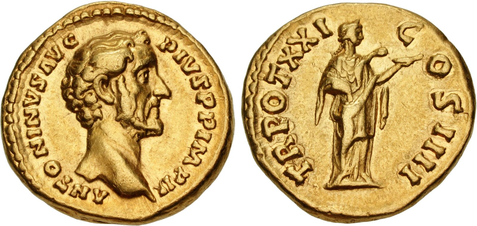 Antoninus Pius. AD 138-161. AV Aureus (18.5mm, 7.12 g, 6h). Rome mint. Struck AD 157-158. Good ...