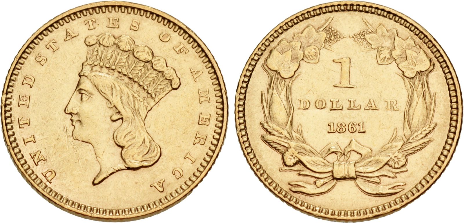 1861 Gold Dollar. AU Details. . | Classical Numismatic Group