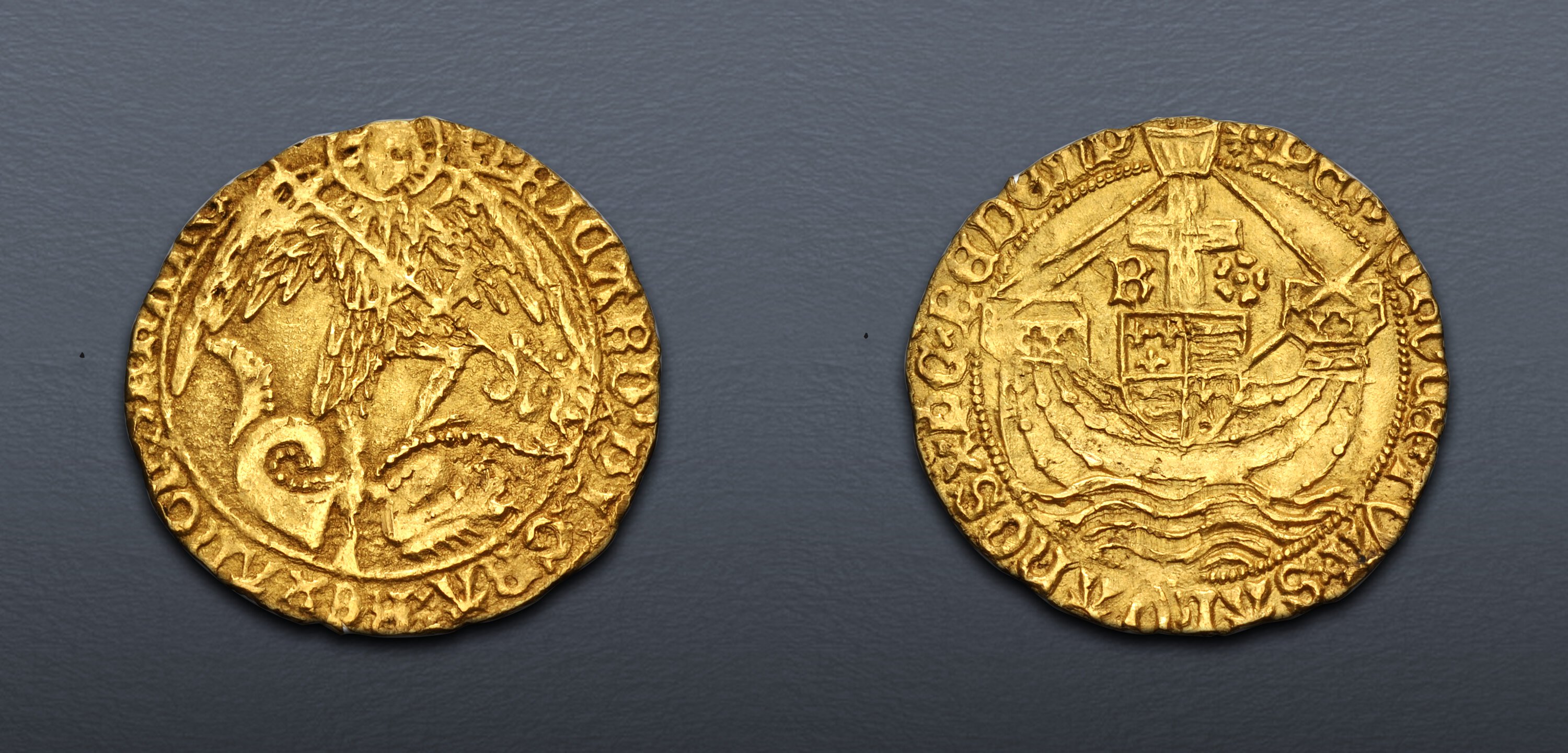 YORK (Restored). Richard III. 1483-1485. AV Angel (27mm, 5.20 g, 8h ...