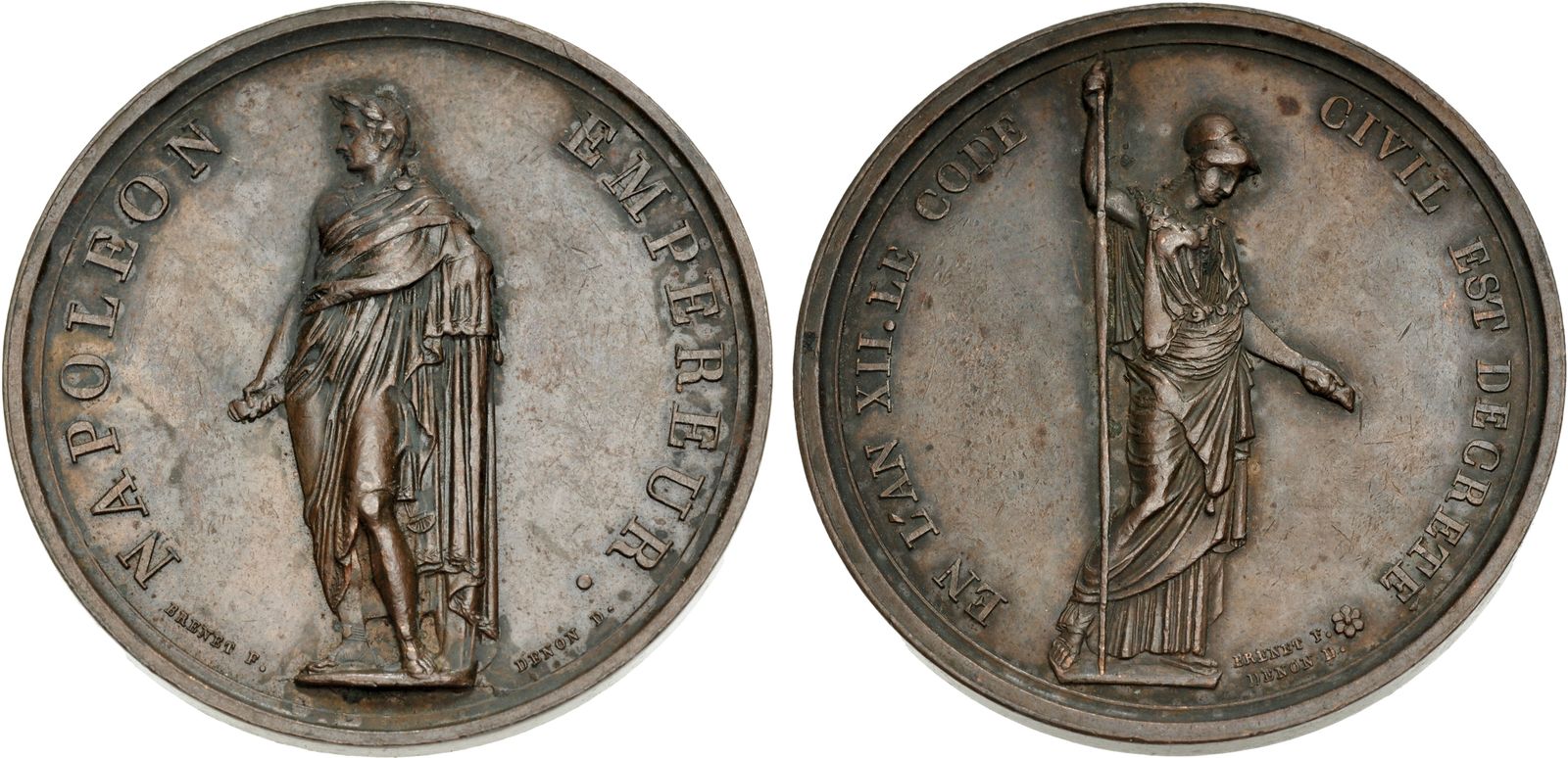 FRANCE, First Empire. Napoléon I. 1804-1814. Æ Medal (42mm, 31.88 g ...