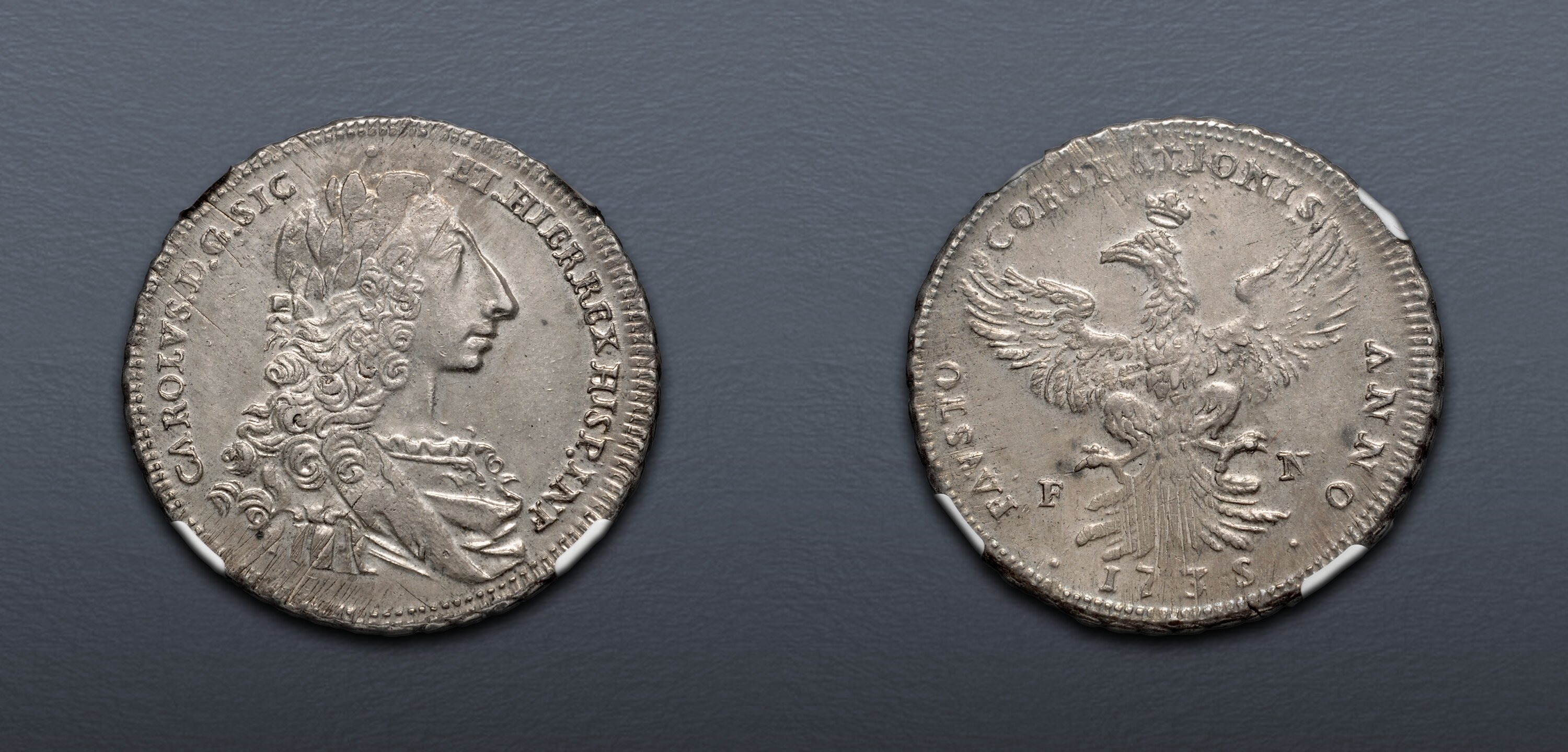 ITALY, Sicilia (Kingdom). Carlo di Borbone. 1734/5-1759. AR Scudo – 12 ...