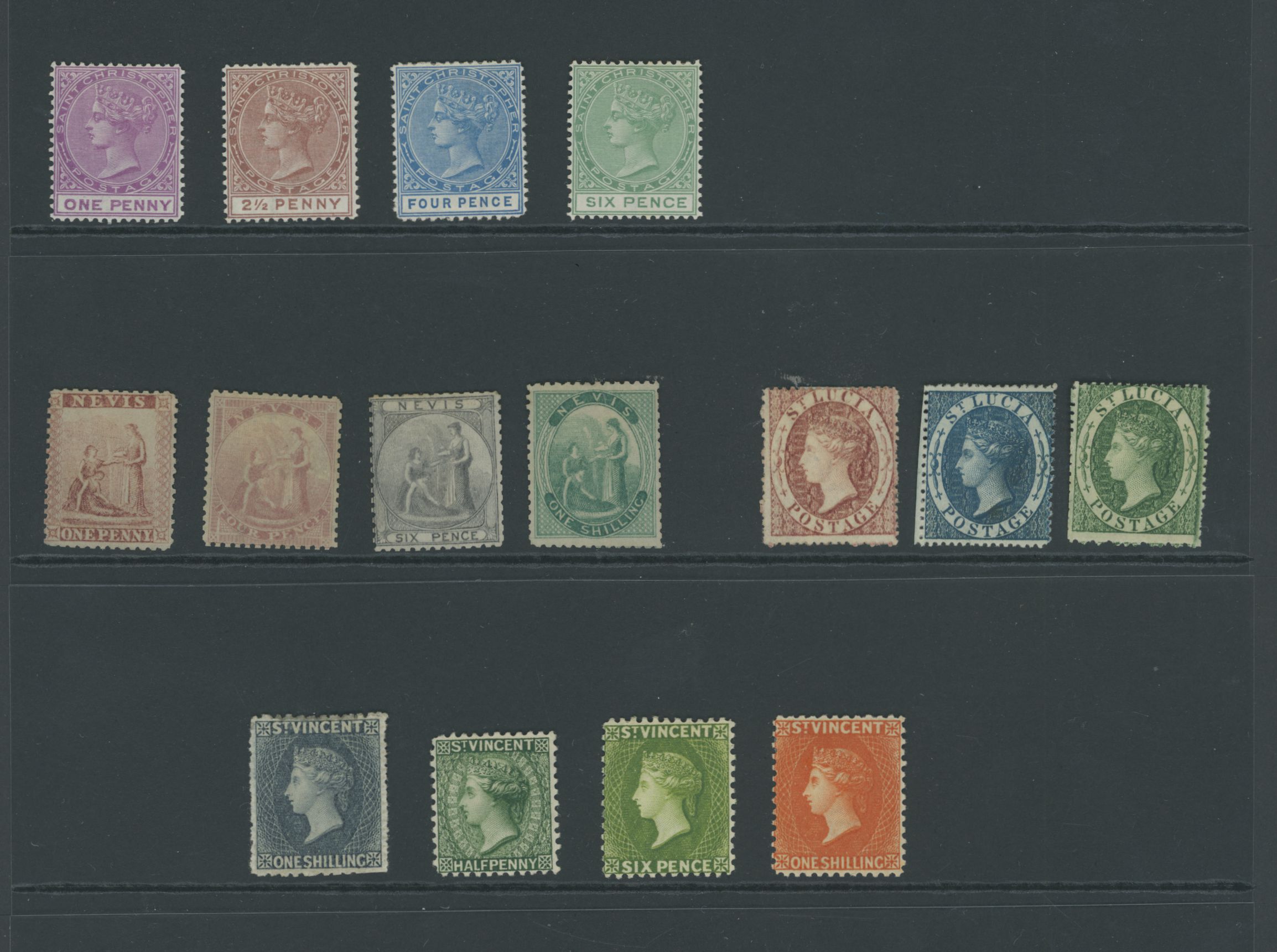 Collections and Ranges 1860-84 mint group on a Hagner page comprising ...